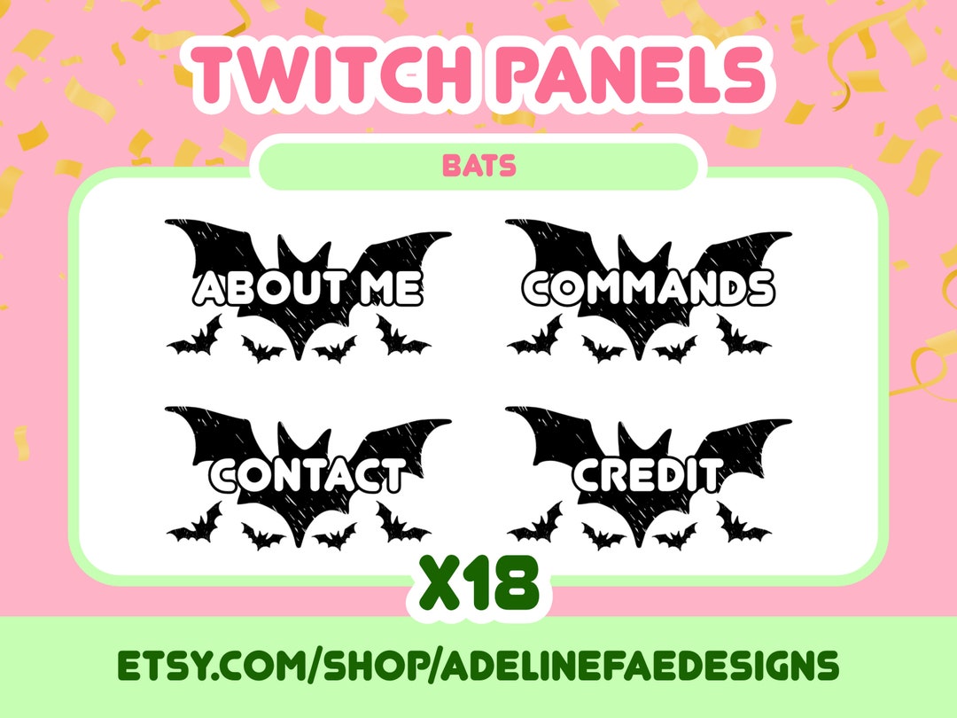 18x Cute Bat Panels for Twitch Perfect Stream Bundle for Gamers Bat ...