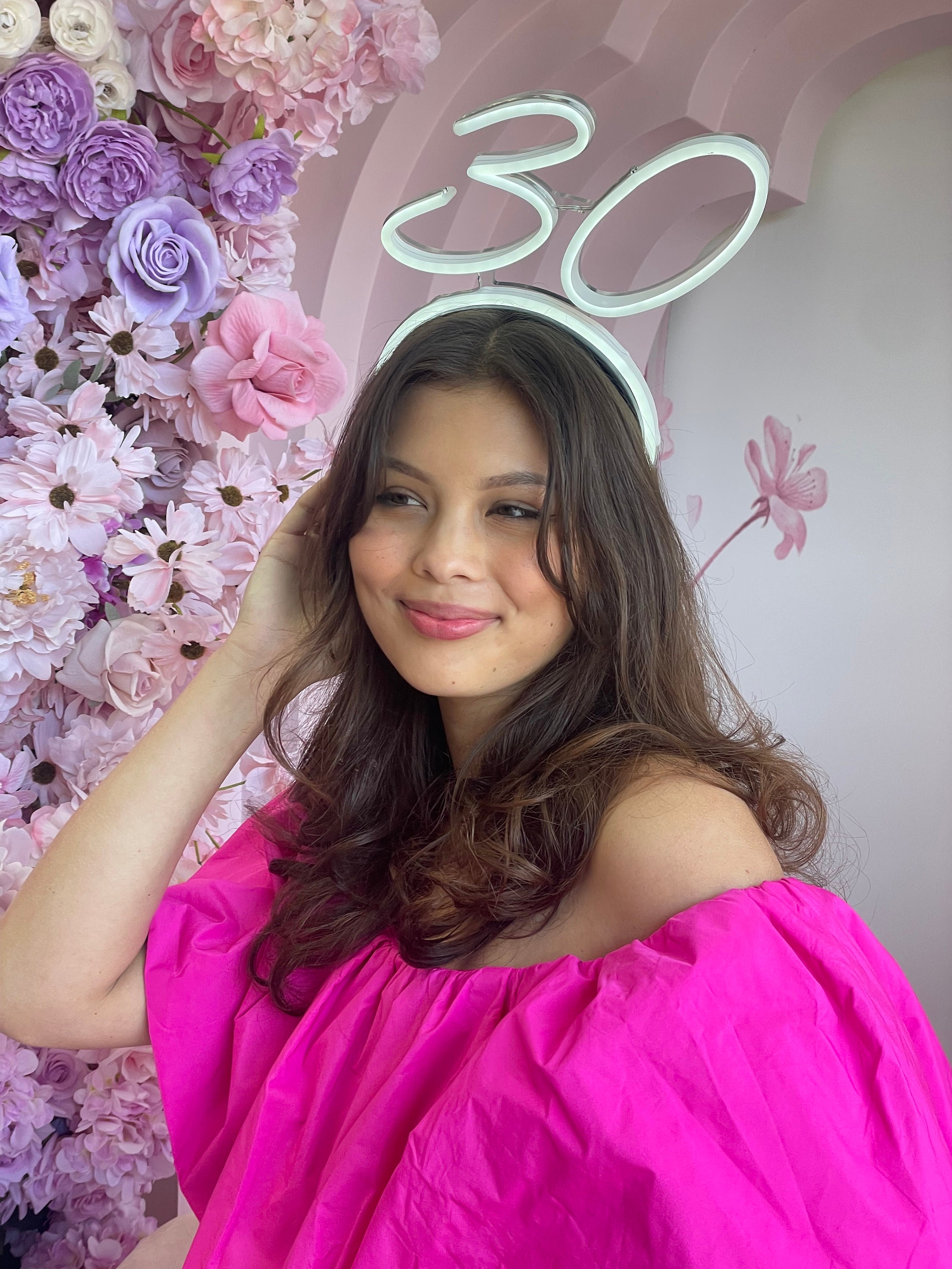 30 LED Light Tiara, Sparkling Neon Milestone Birthday Headband ...