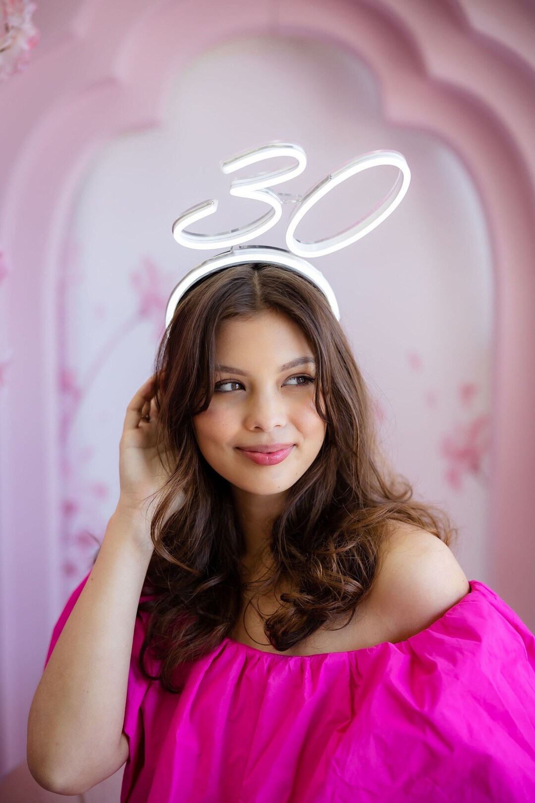 30 LED Light Tiara, Sparkling Neon Milestone Birthday Headband ...