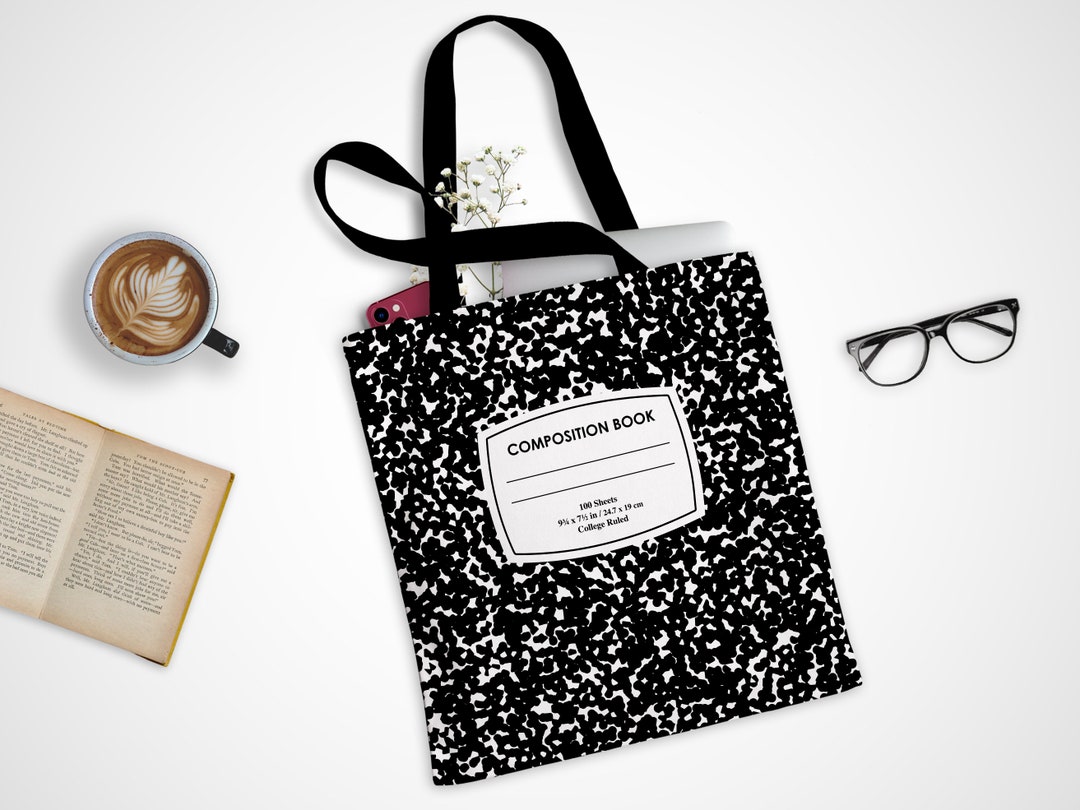 Book Lover Tote | Notebook Composition Cover | Writer Shoulder Bag ...
