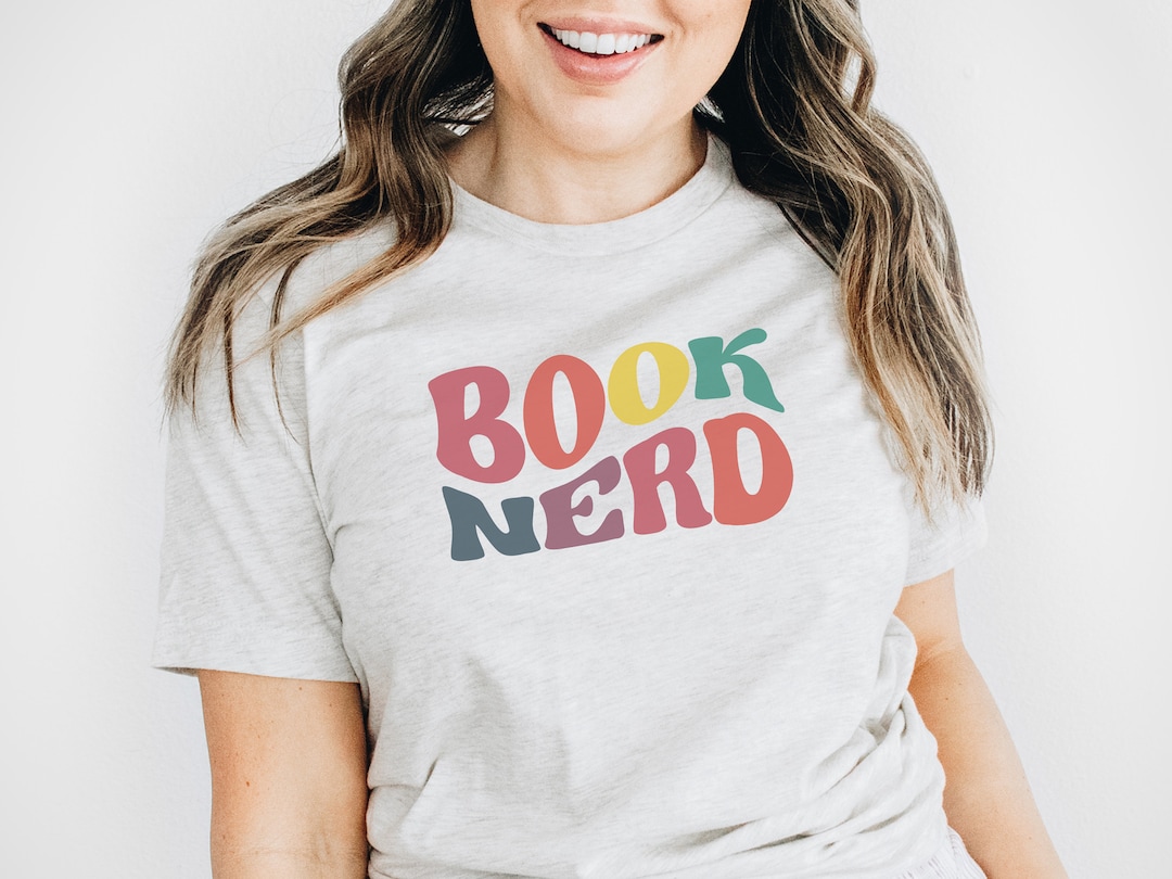 Rainbow Book Nerd Shirt, Book Lover Tee, Bookworm Gift Retro T-shirt ...