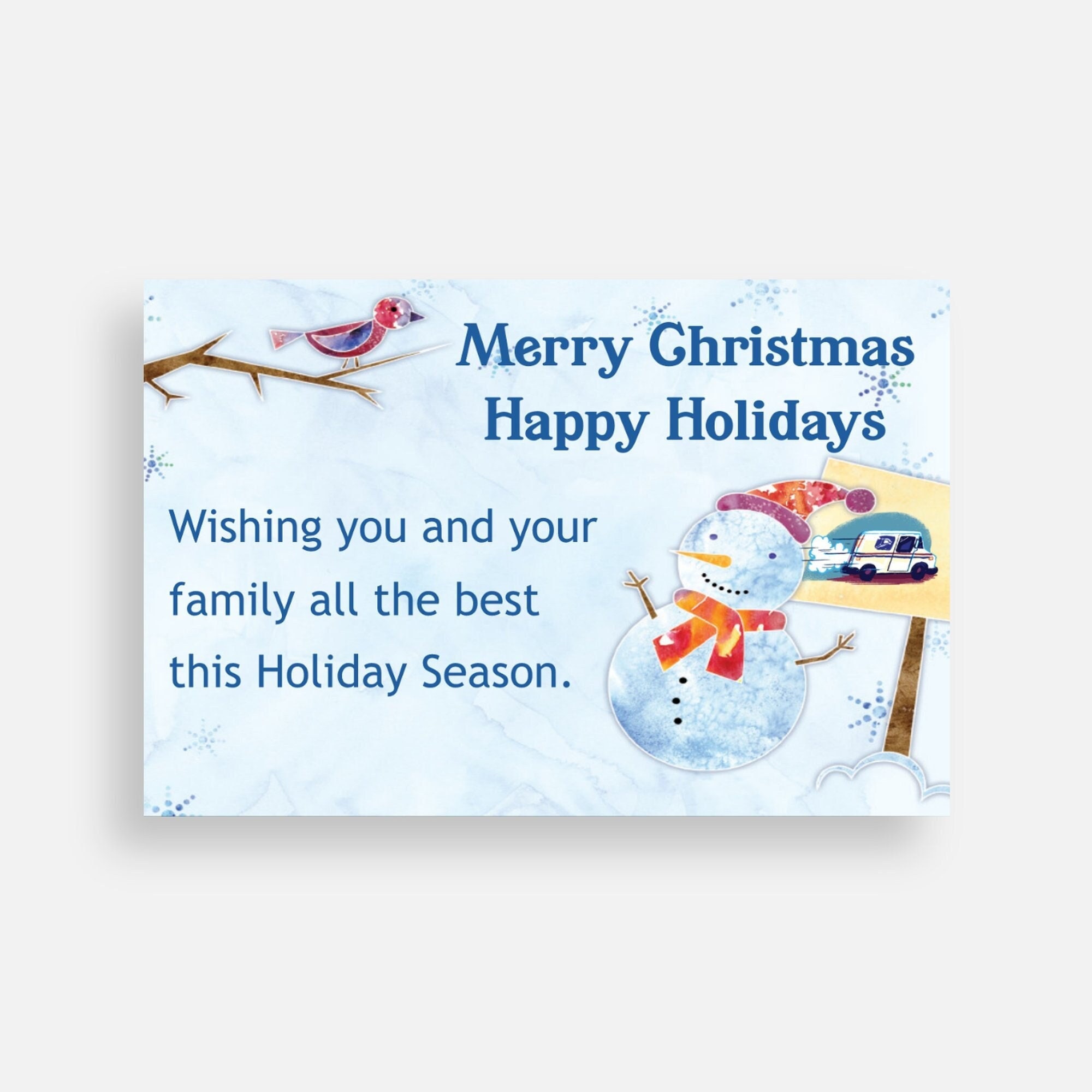 Snowman Scene Mail Carrier Thank You Postcards - Etsy