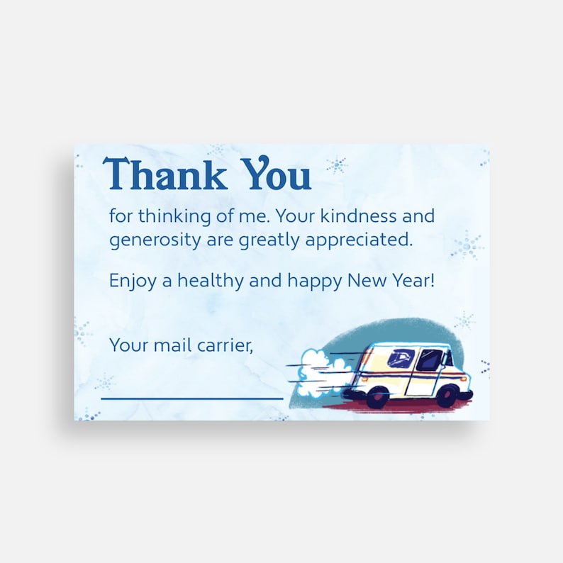 Snowman Scene Mail Carrier Thank You Postcards - Etsy