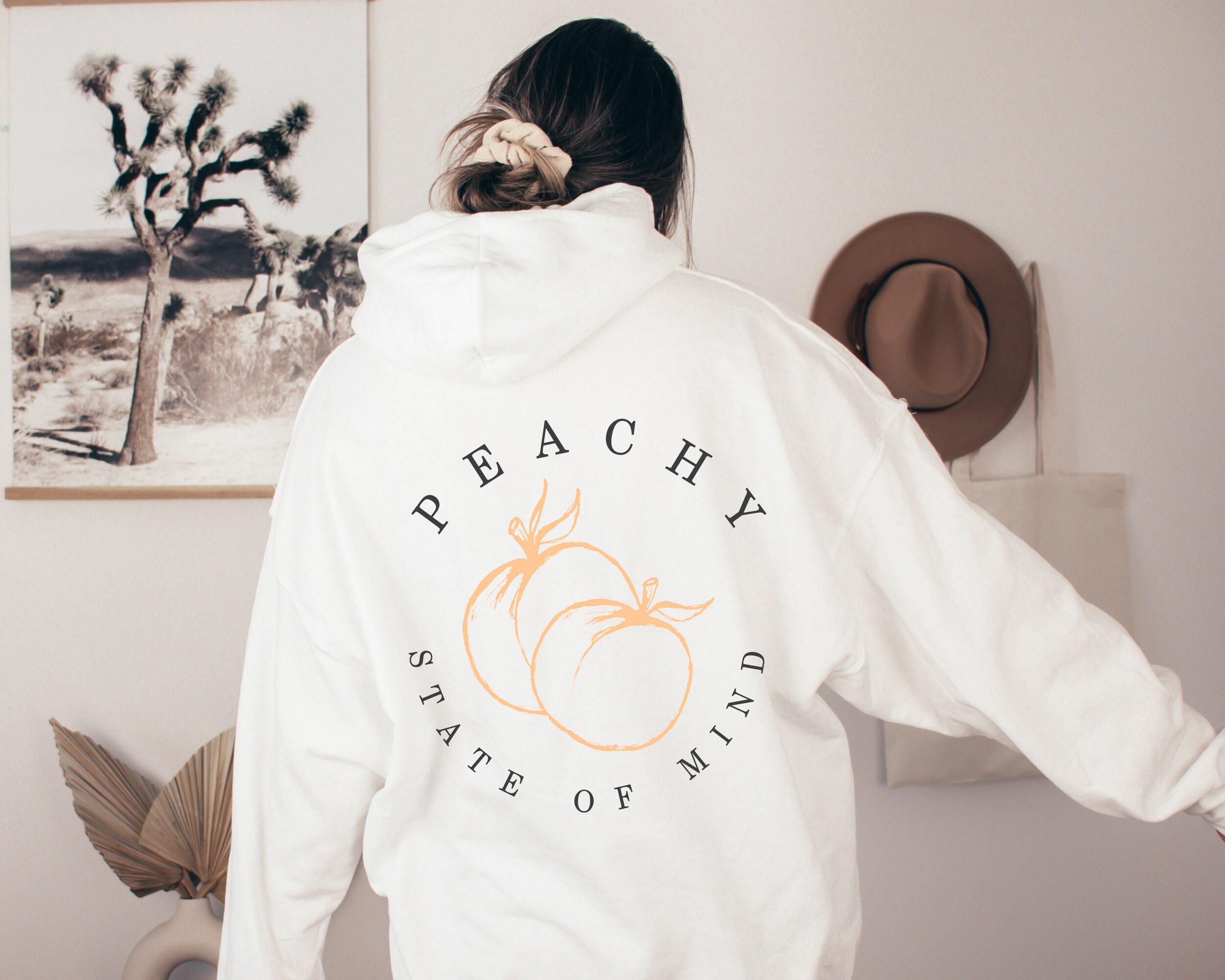 Peachy State of Mind Retro Peachy Hoodie Peach Shirt Beach Hoodie ...