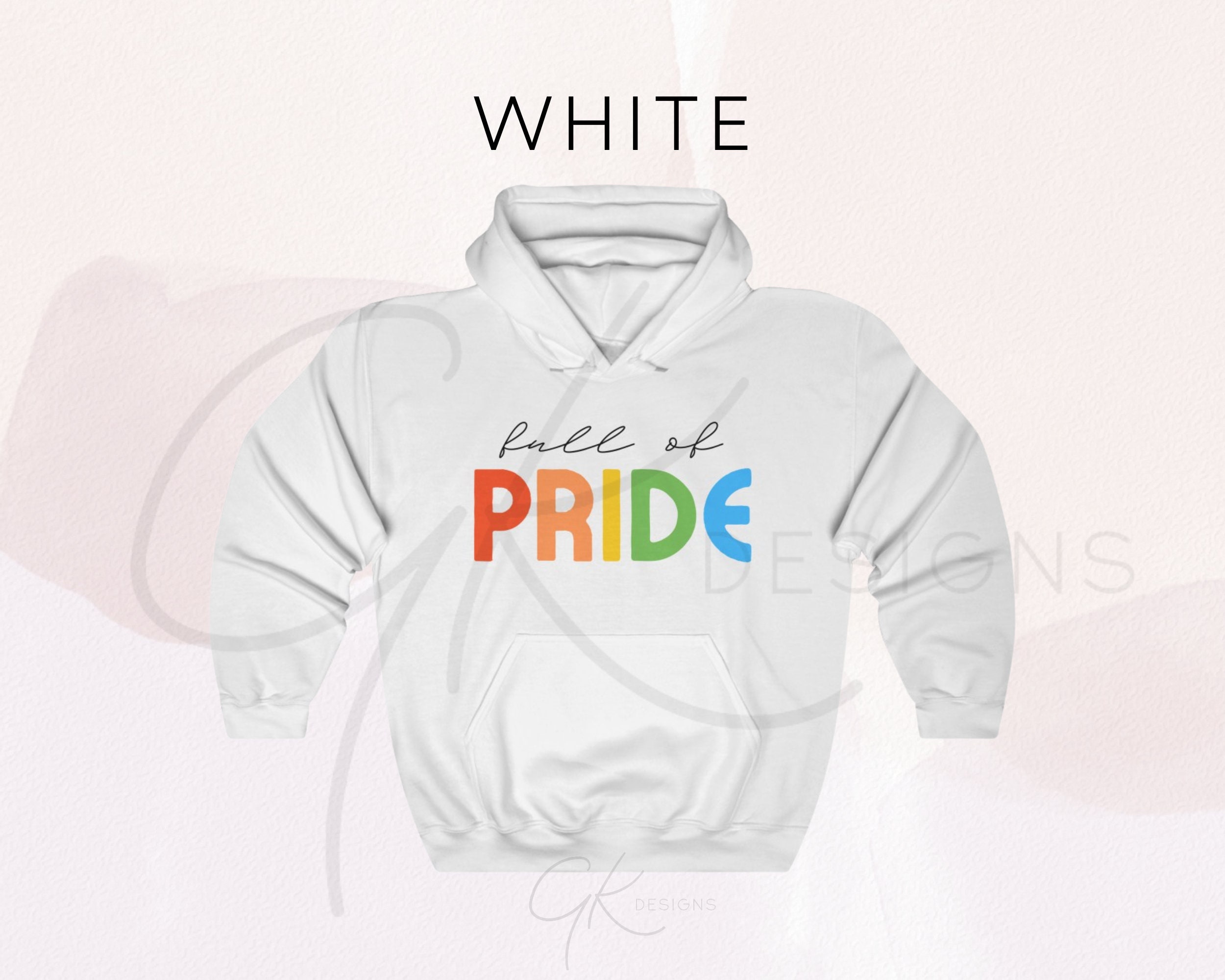 Full of Pride LGBTQ Gift Pride Day Celebration Equality Hoodie Rainbow ...