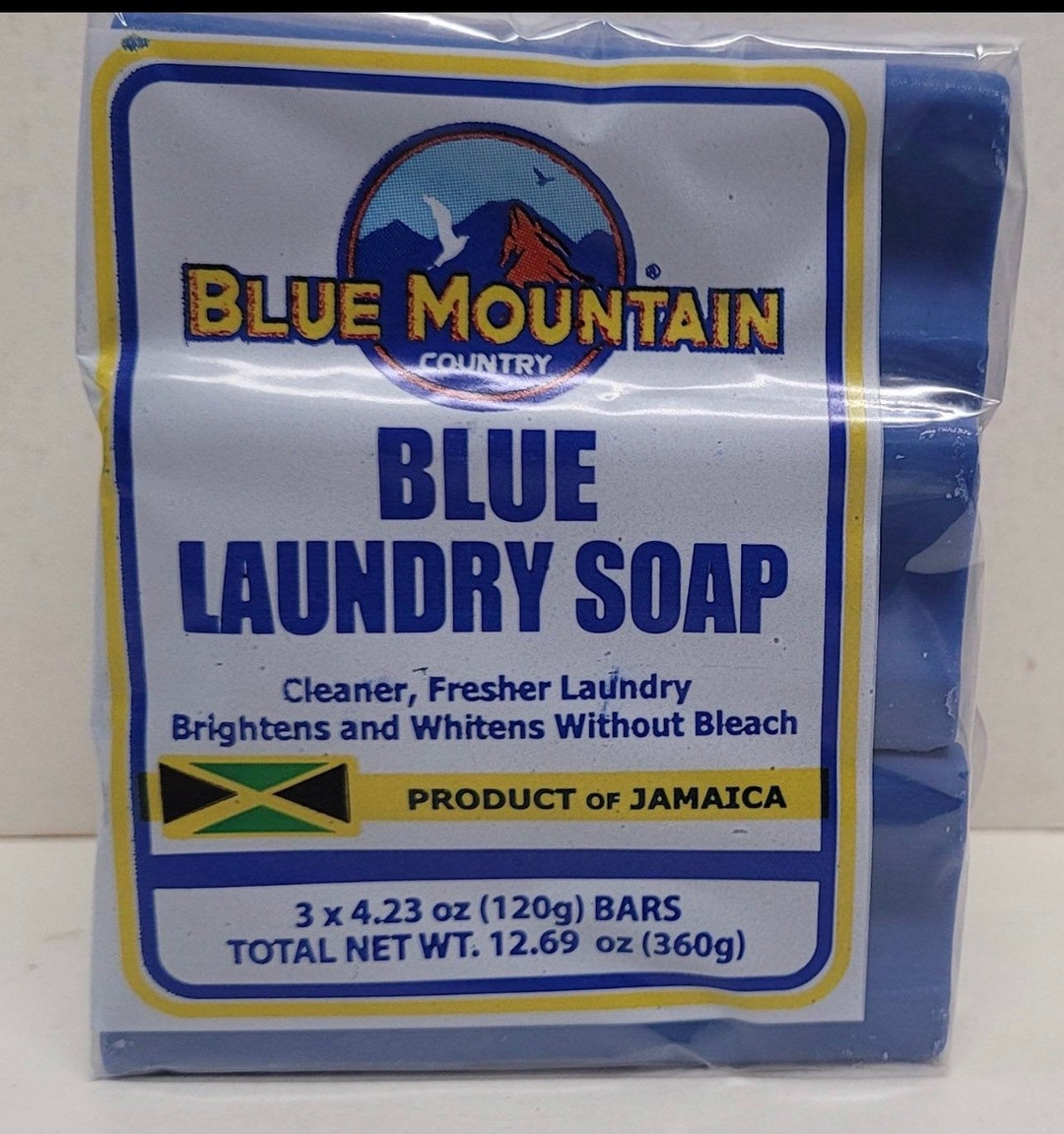 JAMAICA Blue Soap-cake Soap, Blue Power Laundry Soap 3 Bars (4.23 Oz ...
