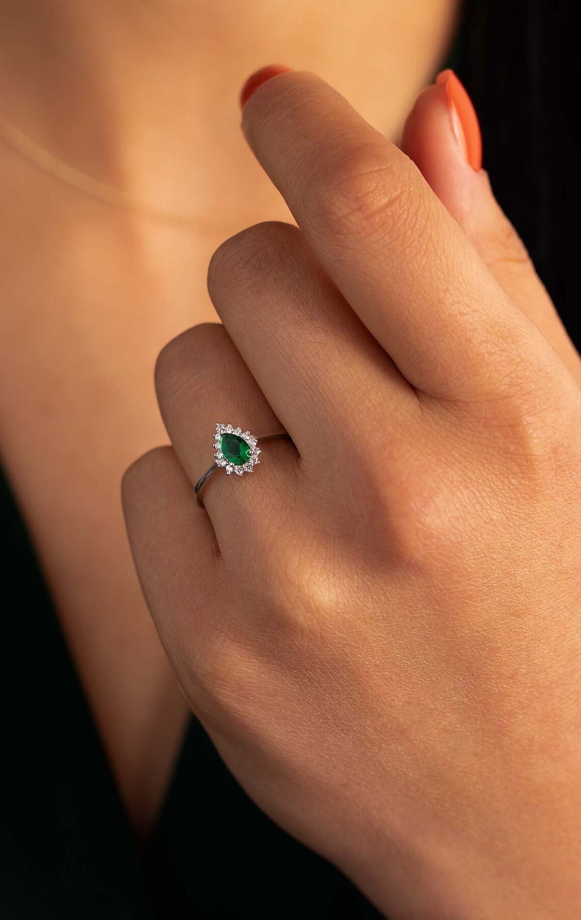 14k Solid Gold Emerald Ring Engagement Ring Emerald Jewelry - Etsy