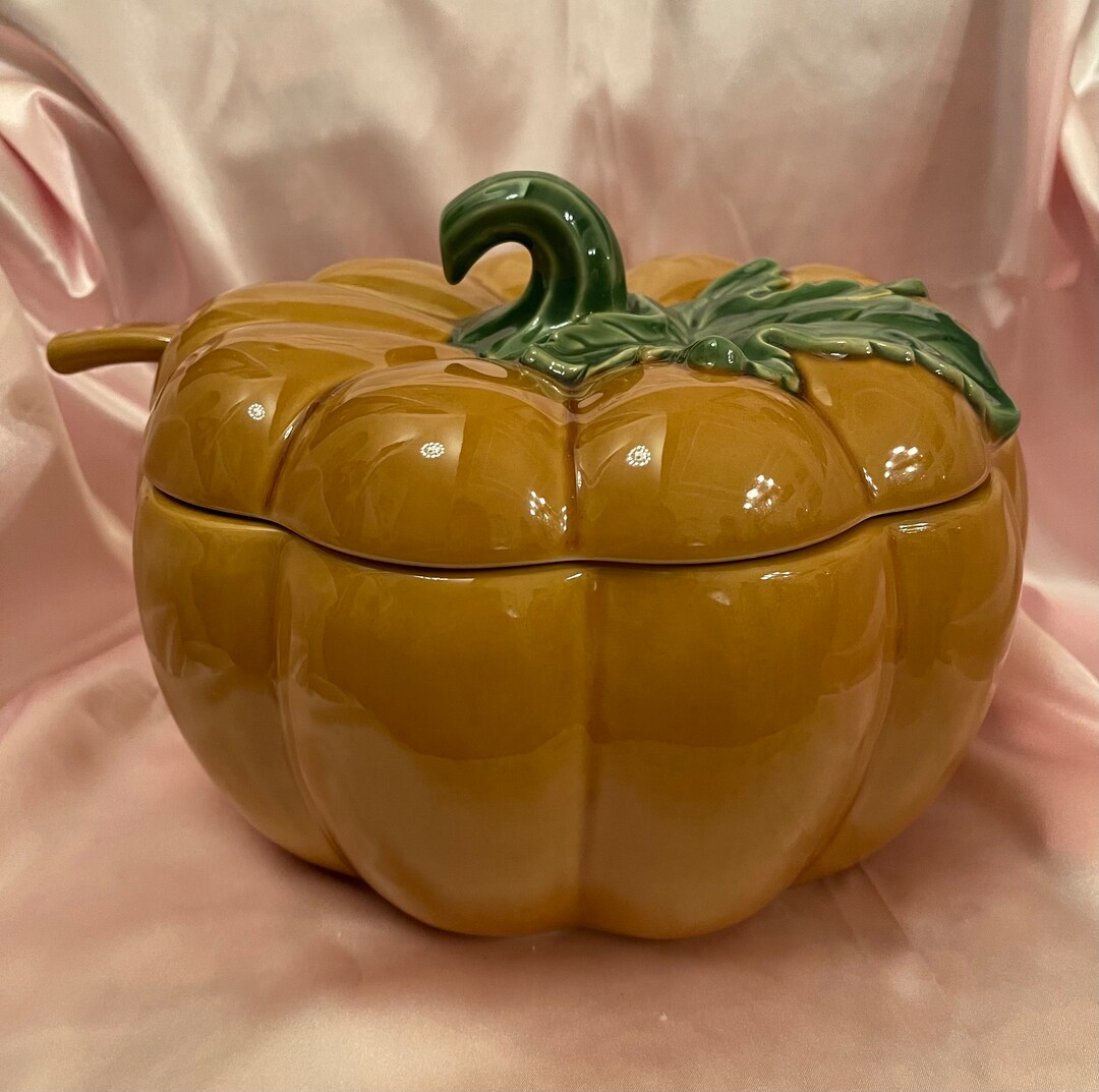 Pumpkin Tureen Dish and Spoon - Etsy