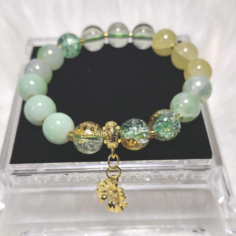Woodland Whisper Crystal Glass Beads Bracelet - Etsy