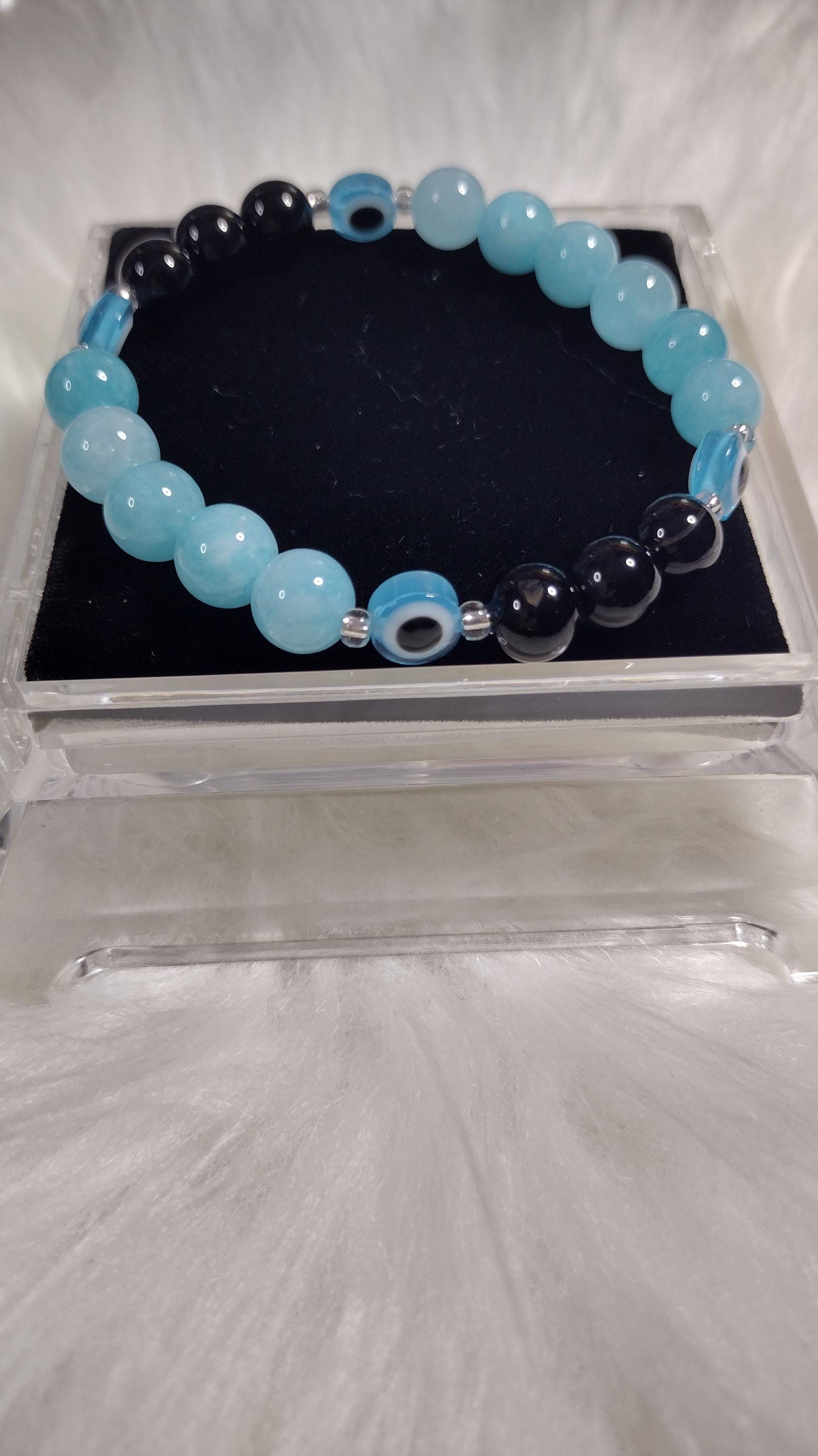 Crimson Gaze Crystal Gemstone Evil Eye Bracelet - Etsy