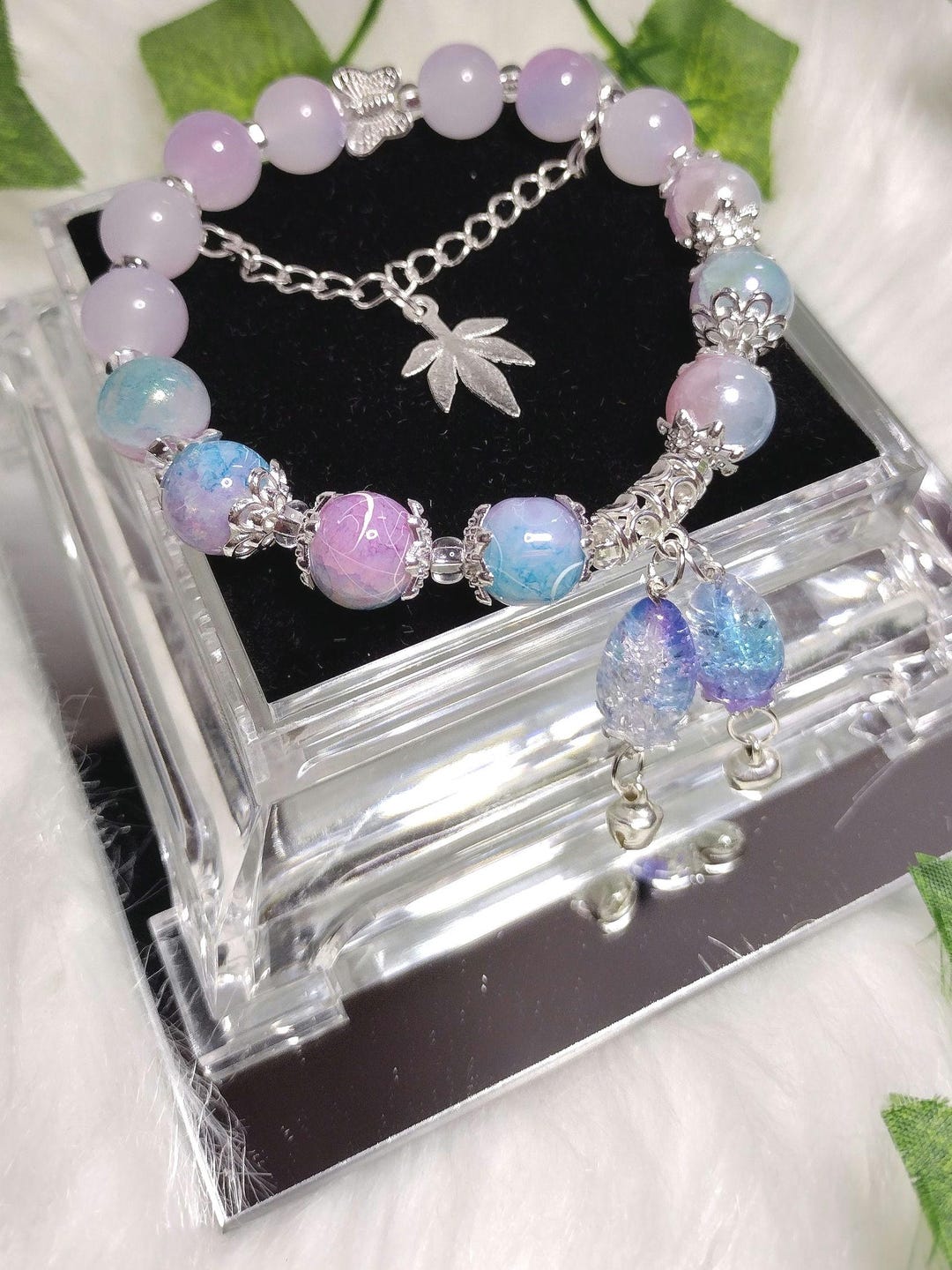 Tear Drop Crystal Glass Beads Bracelet. - Etsy