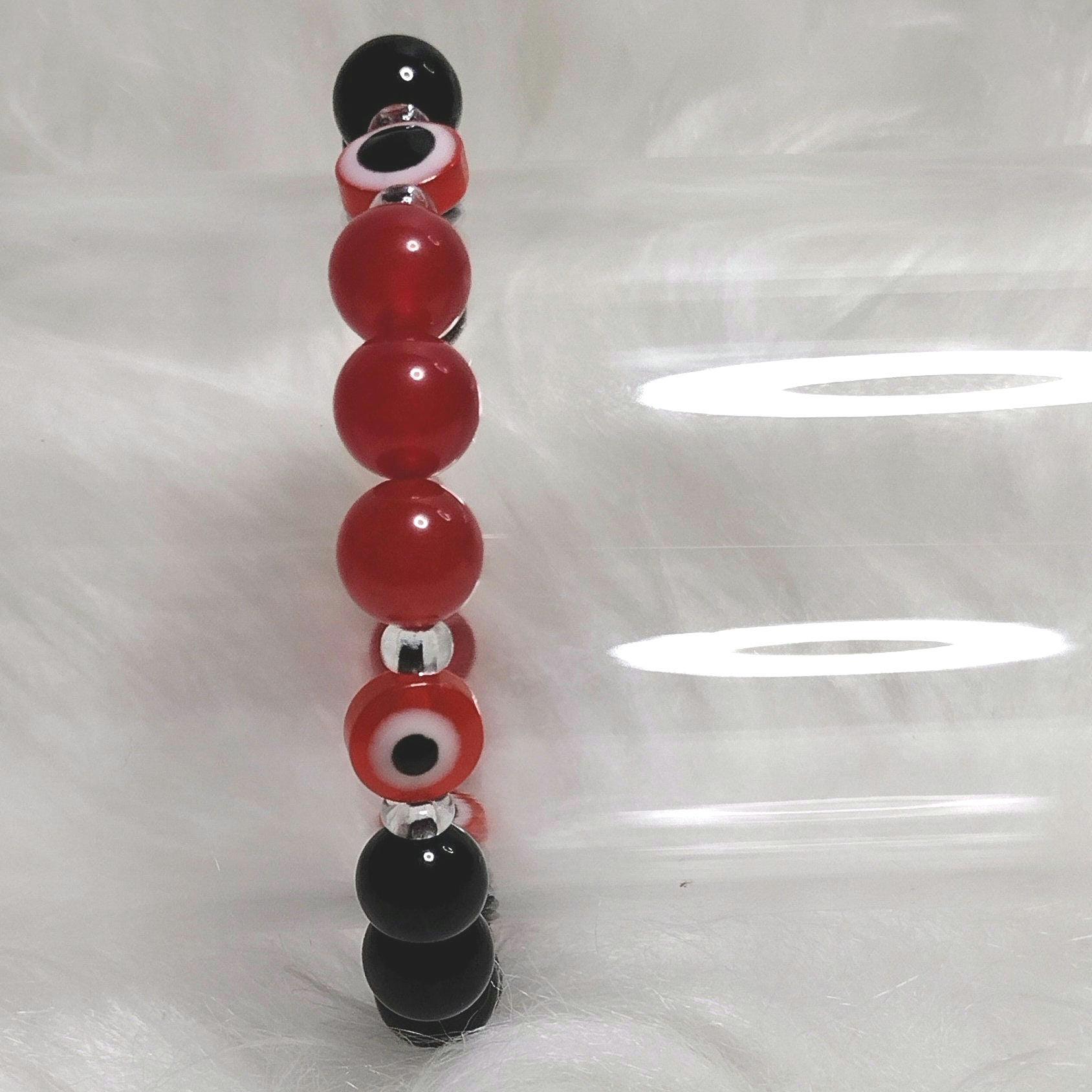 Crimson Gaze Crystal Gemstone Evil Eye Bracelet - Etsy