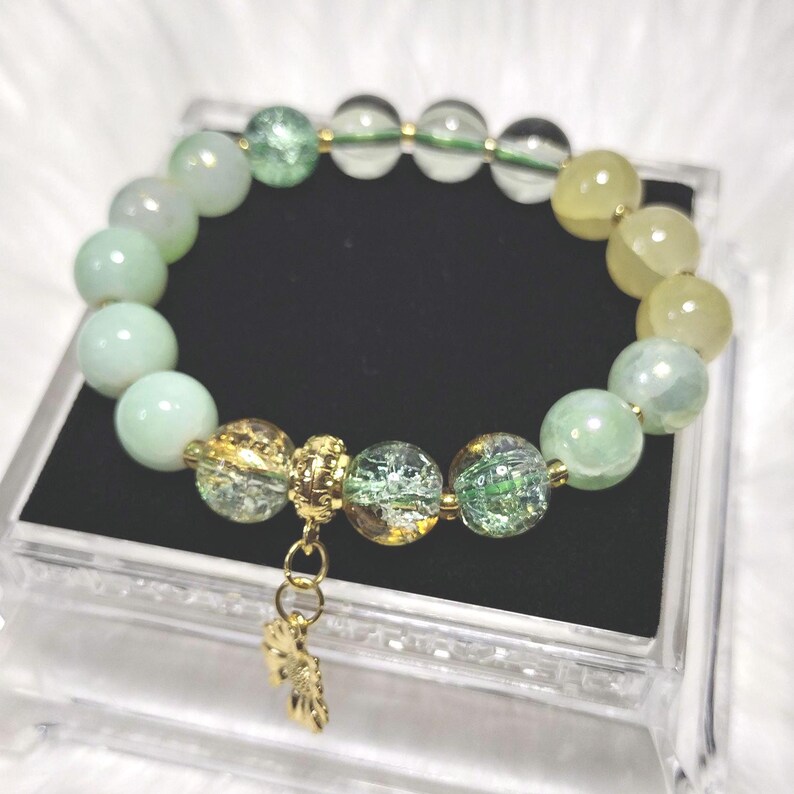 Woodland Whisper Crystal Glass Beads Bracelet - Etsy