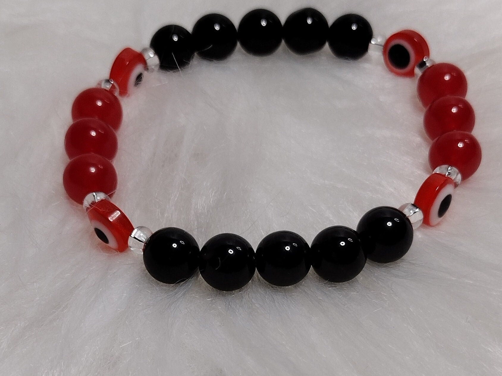Crimson Gaze Crystal Gemstone Evil Eye Bracelet - Etsy