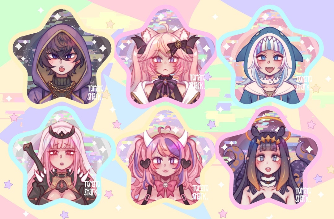 Assorted Vtuber | Star Buttons - Etsy