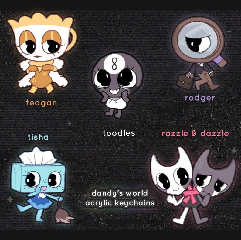 Dandy's World | Acrylic Keychains - Etsy