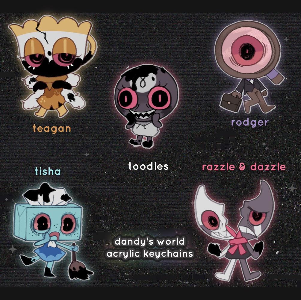 Dandy's World | Acrylic Keychains - Etsy