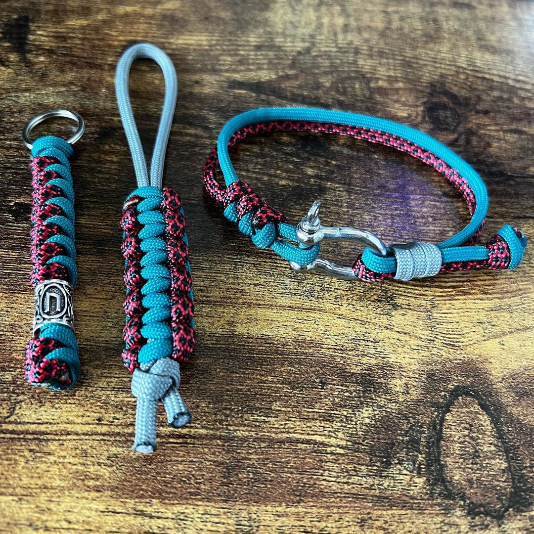 Paracord Snake Knot Keychains W/ Matching Shackle Bracelet Bundle - Etsy