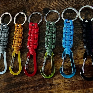 Paracord Carabiner Keychain - Multi Colored - Available Individual or ...