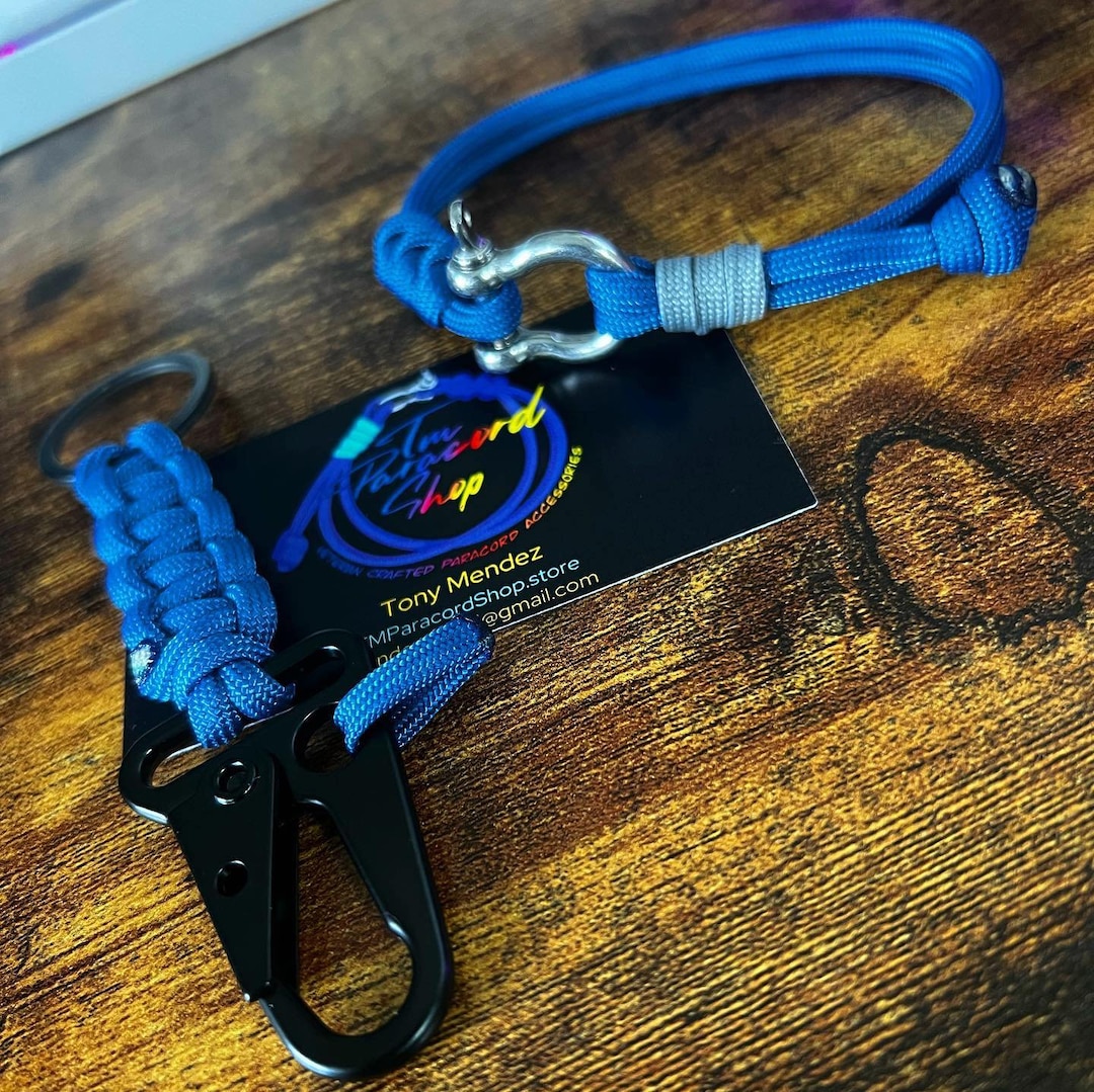 Paracord Keychain W/ Sling Carabiner + Paracord Shackle Bracelet ...