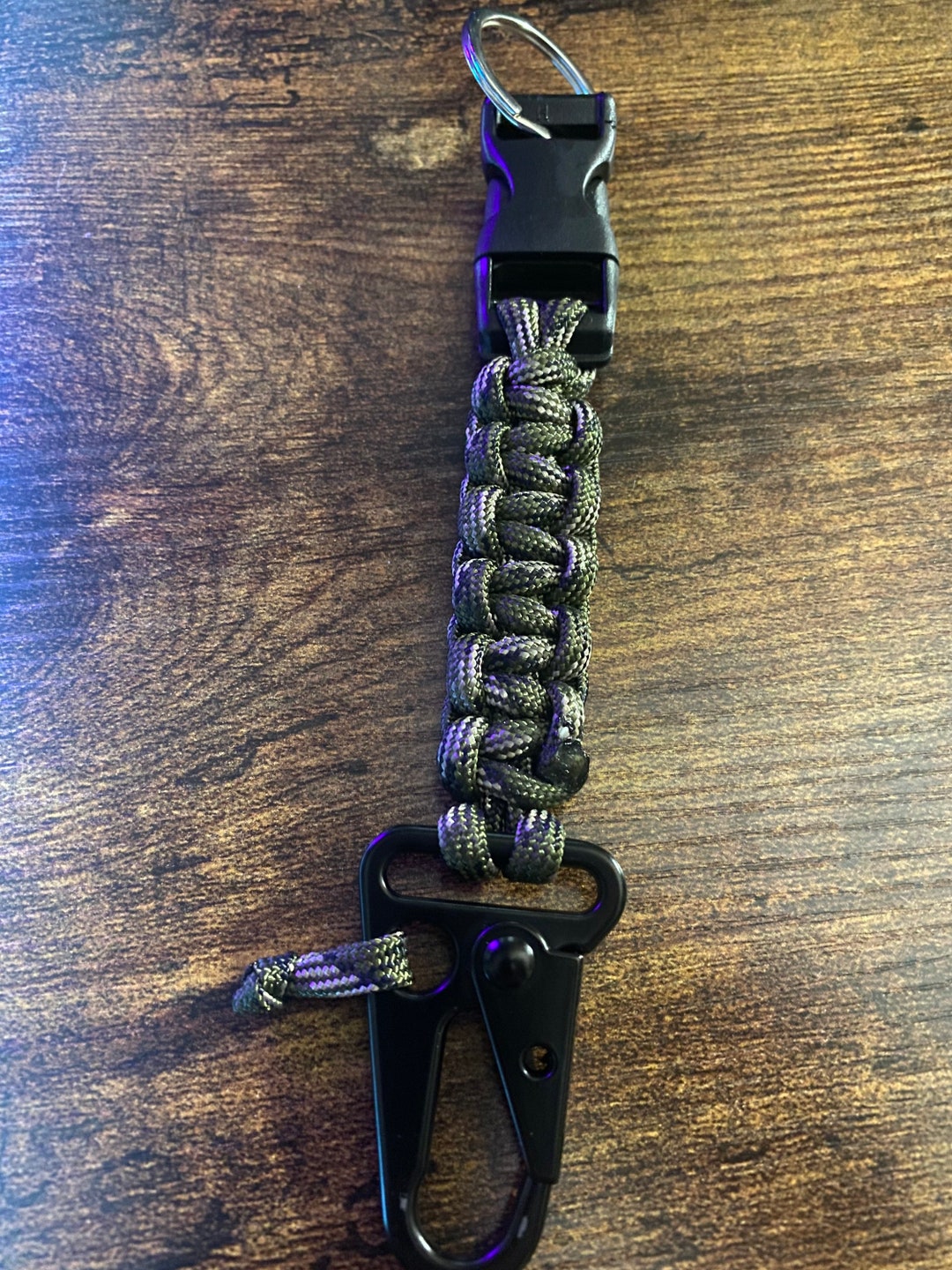 Paracord Keychain W/ Sling Carabiner and Detachable Key Ring - Etsy