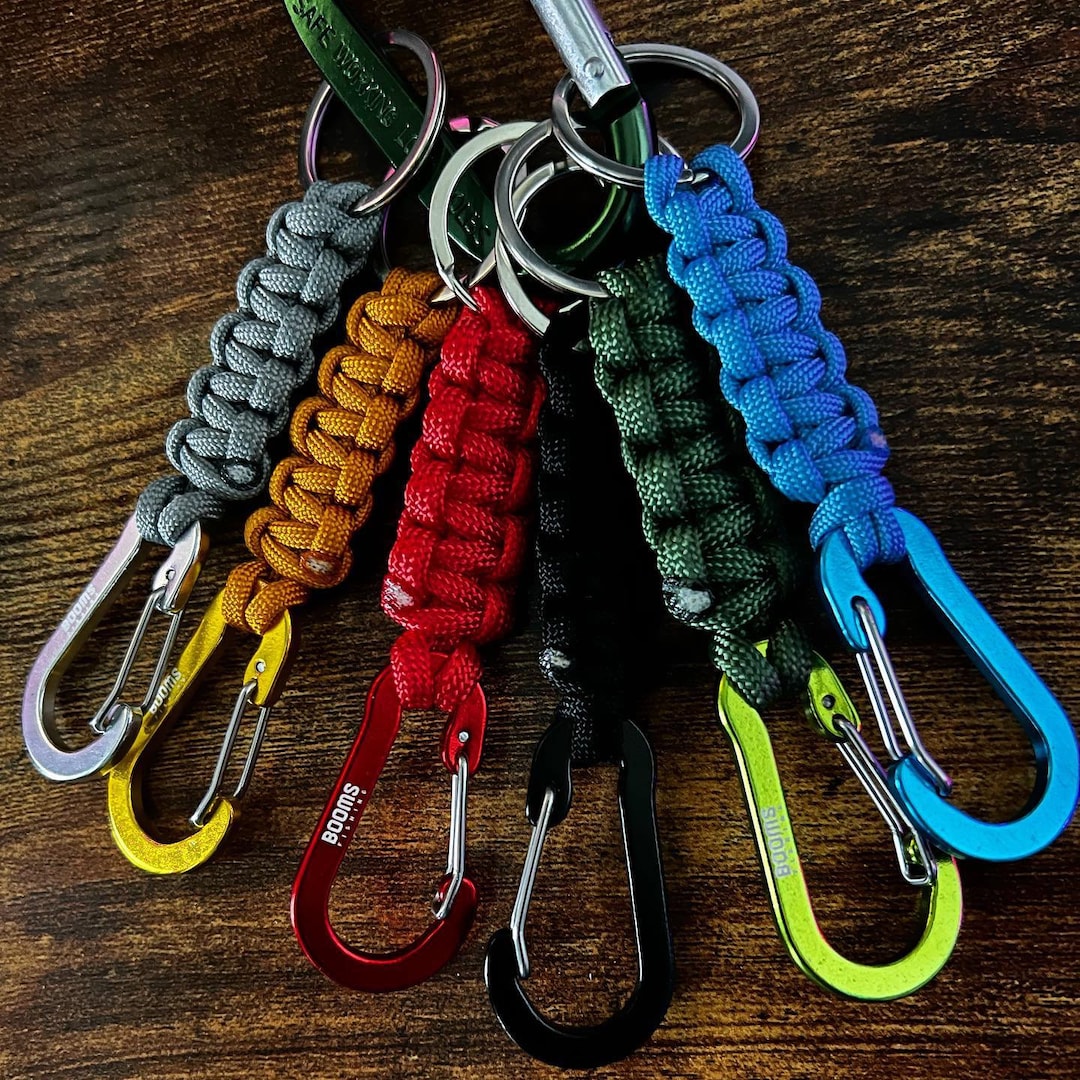 Paracord Carabiner Keychain - Multi Colored - Available Individual or ...