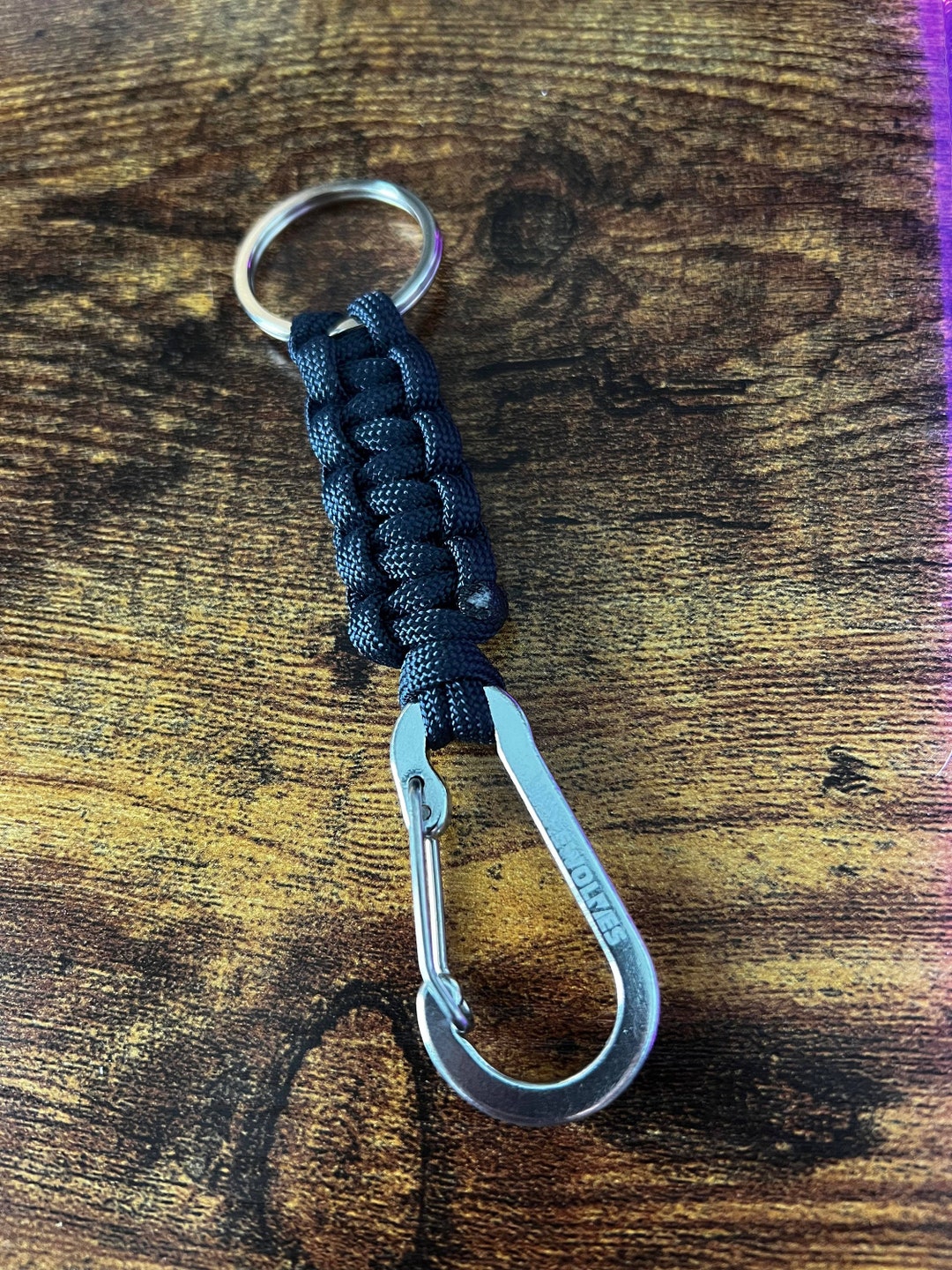Paracord Carabiner Keychain Midnight Blue Handmade Gifts for Men - Etsy