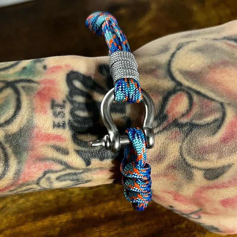 Paracord Shackle Bracelet Nebula Handmade Bracelet - Etsy