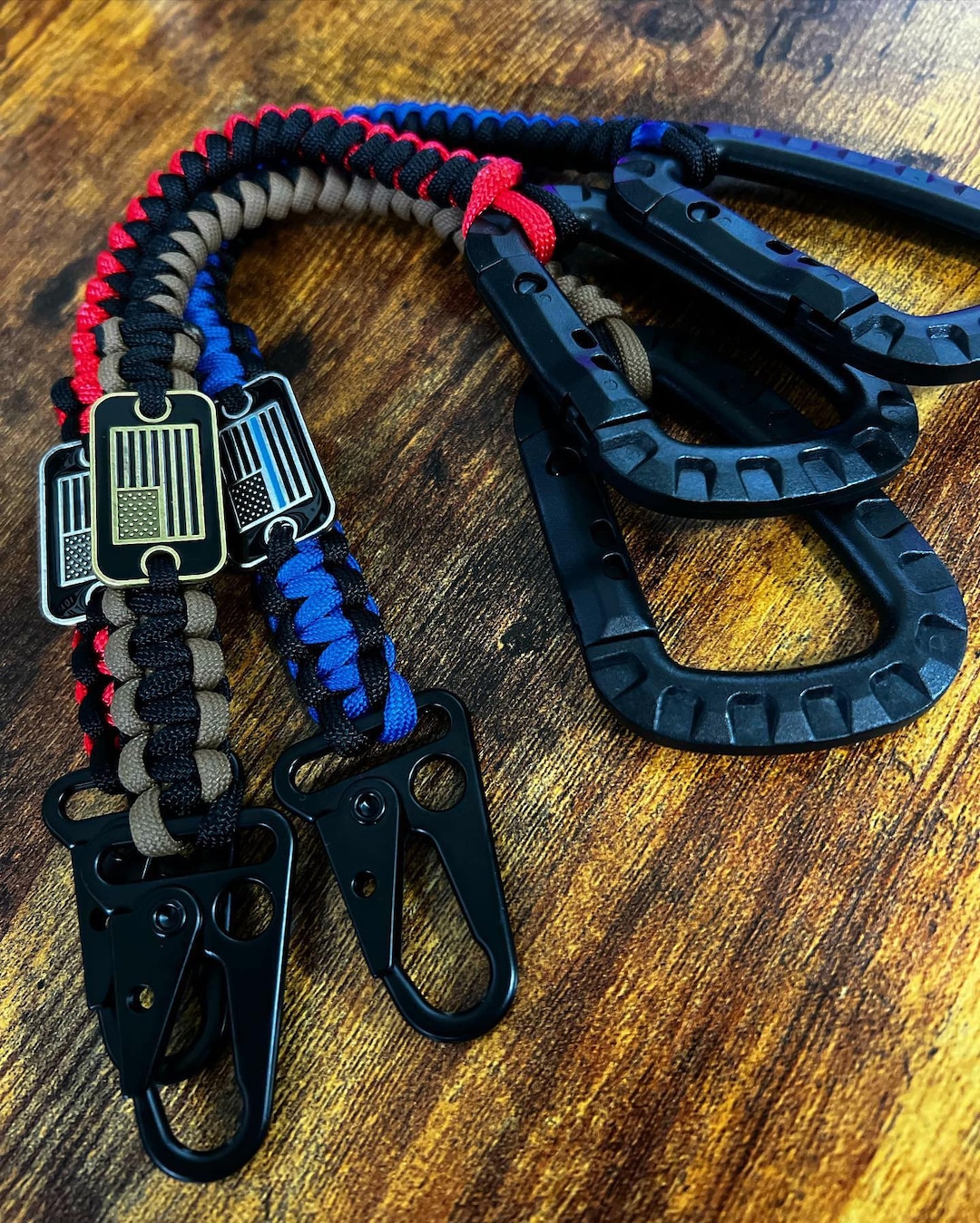 Paracord Wallet Chain W/ American Flag Carabiner Paracord - Etsy