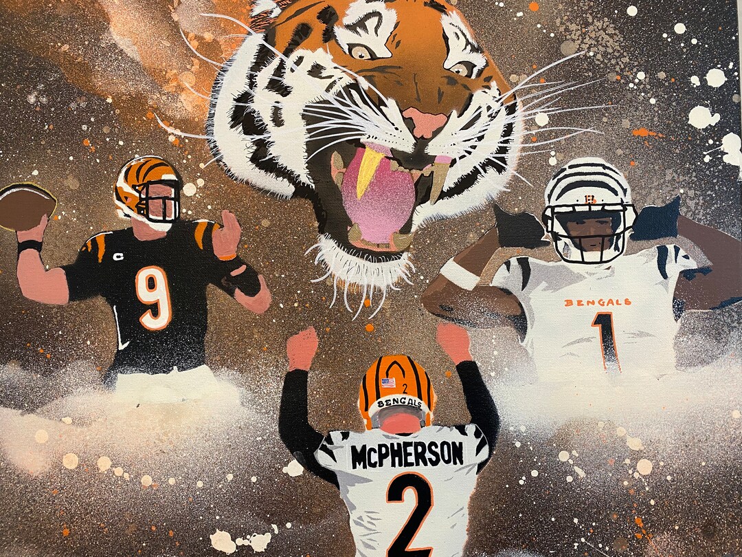 Bengal Superfan Original Spray Paint Art Cincinnati Bengals Joe Burrow ...