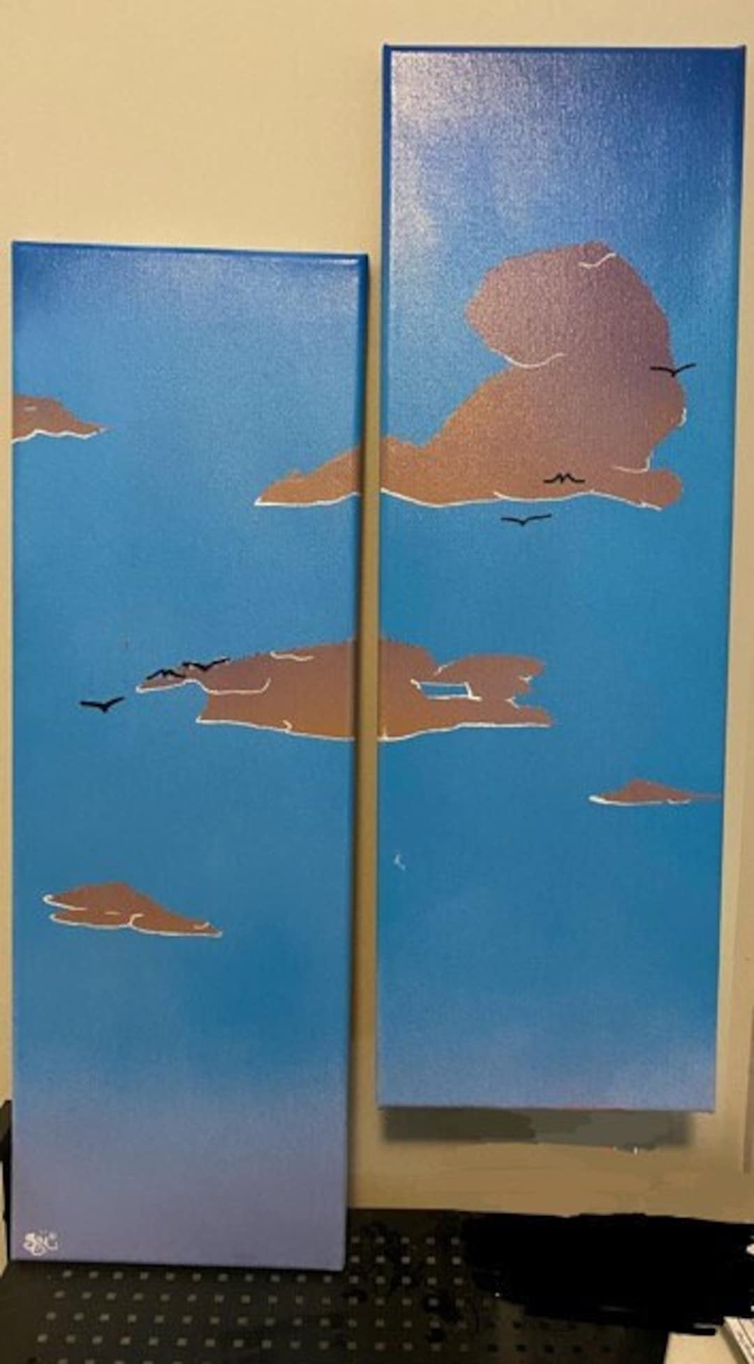 Staggered Sunset Original Spray Paint Art - Etsy