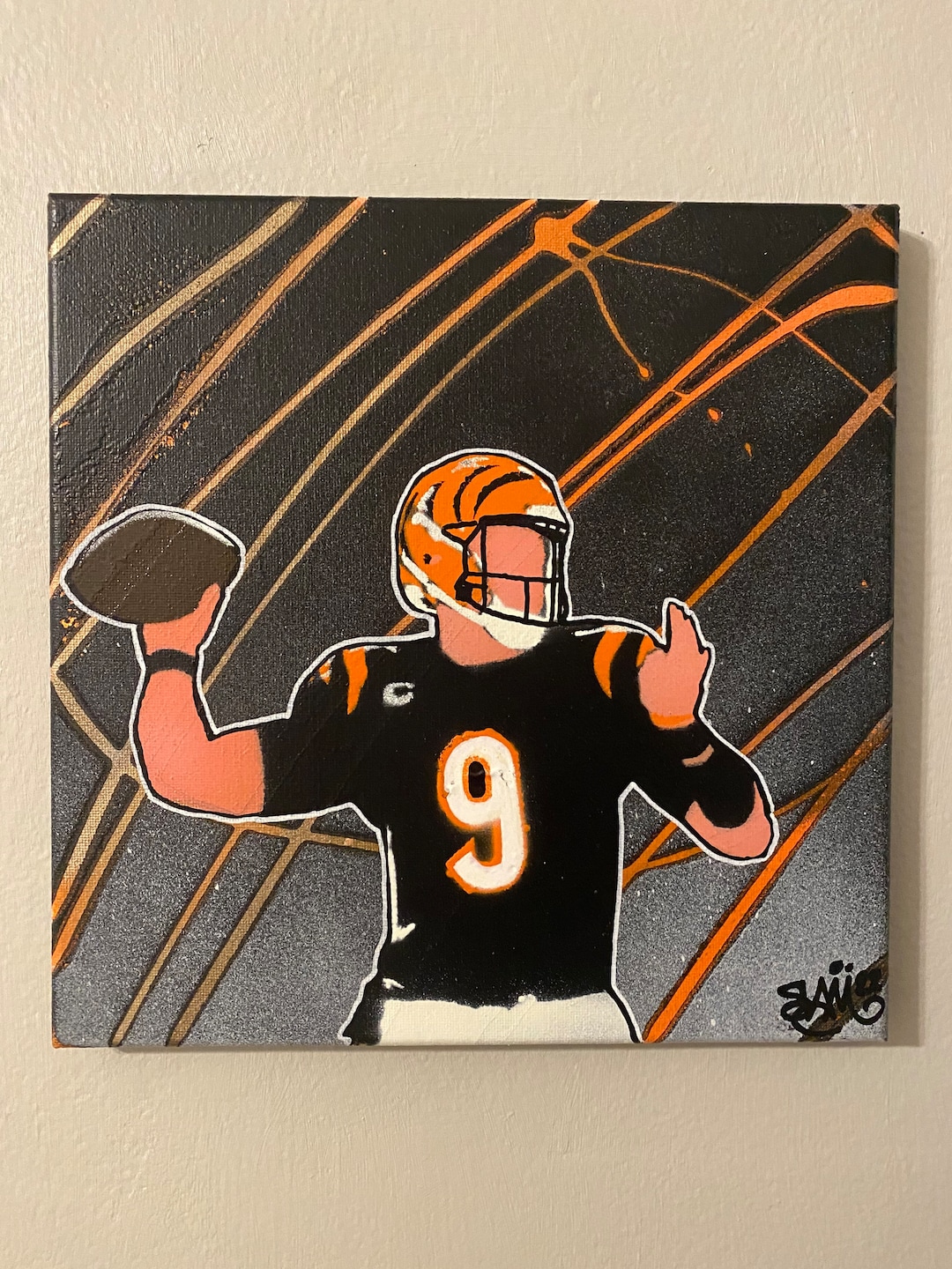 Joe Burrow Abstract Spray Paint Art Cincinnati Bengals Sports Art - Etsy