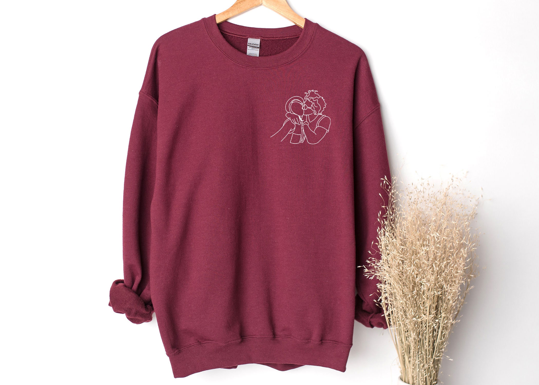 Custom Couple Sweatshirt - Portrait From Photo Sweater - Happy ...