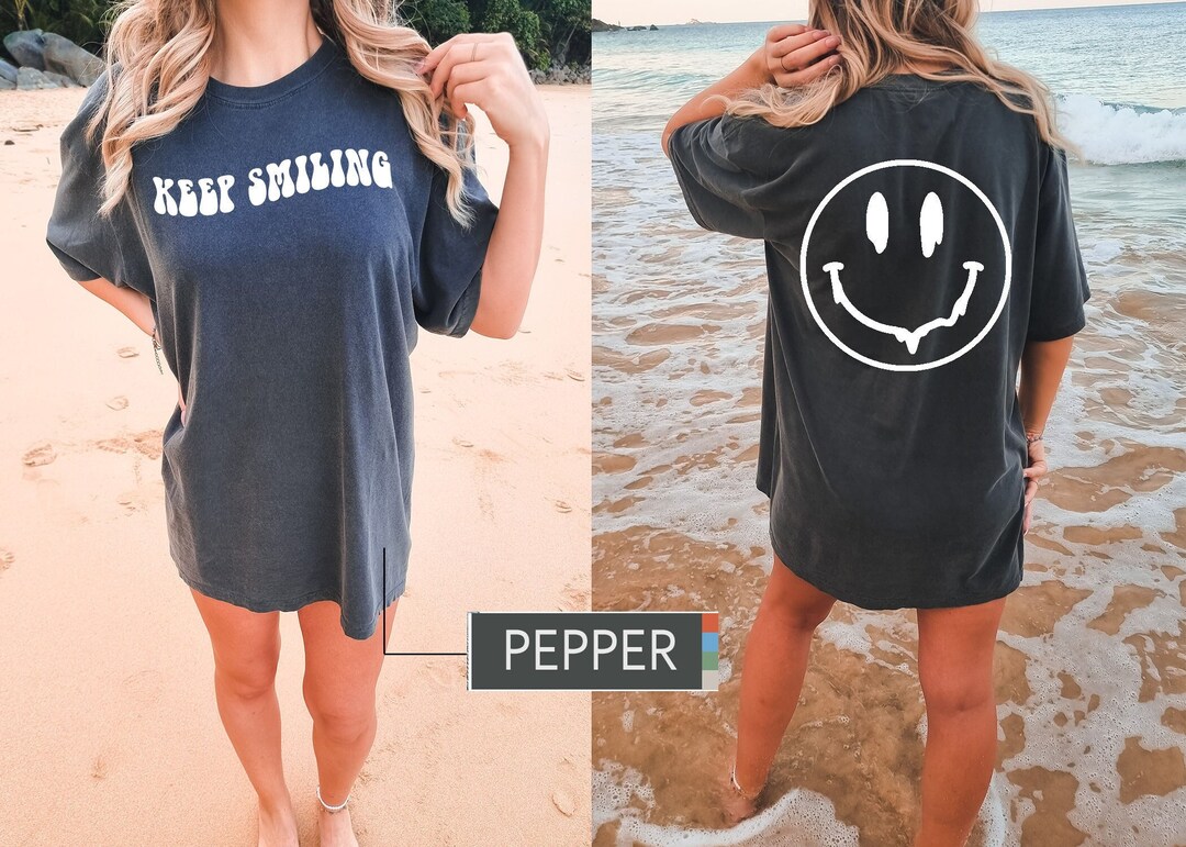 Keep Smiling Shirt - Summer Happy Face Shirt - Trendy Smiling T-shirt ...
