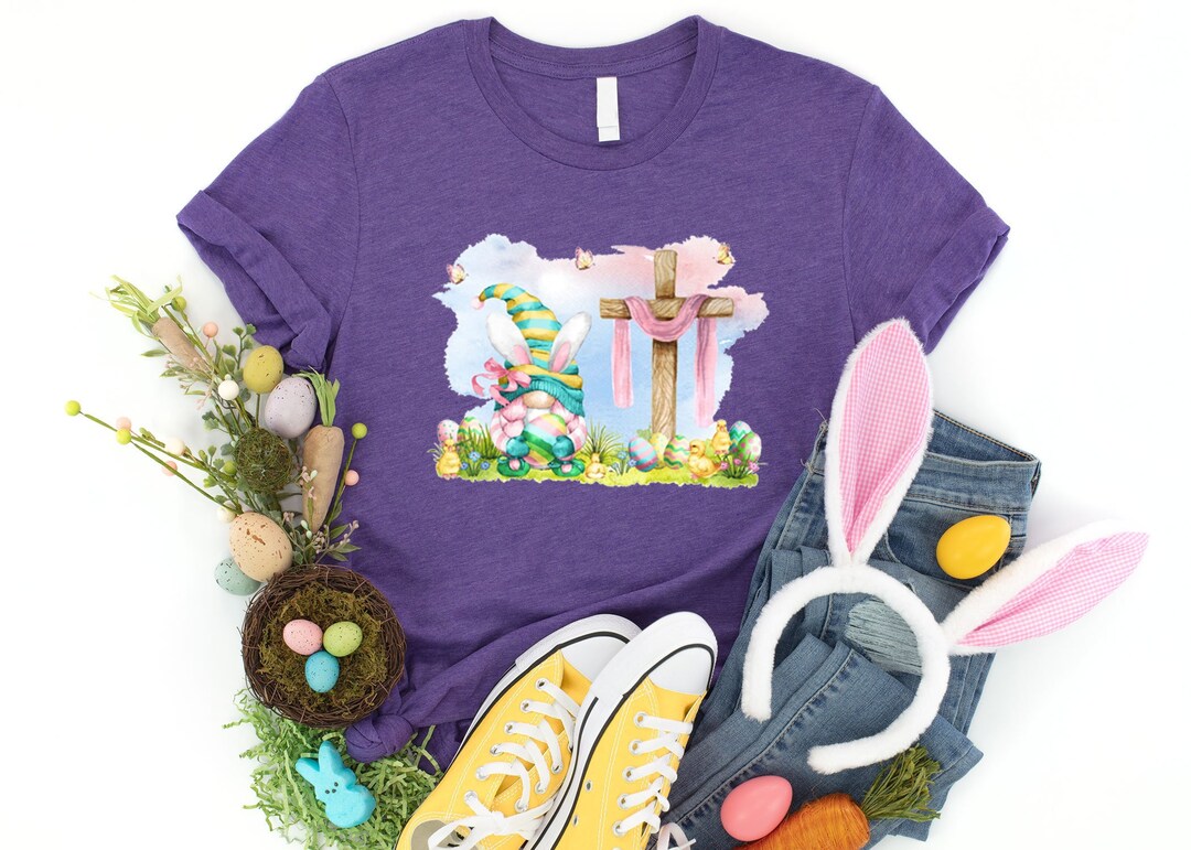 Easter Christian Shirt - He is Risen Shirt - Easter Gnome Shirt - Kidd ...