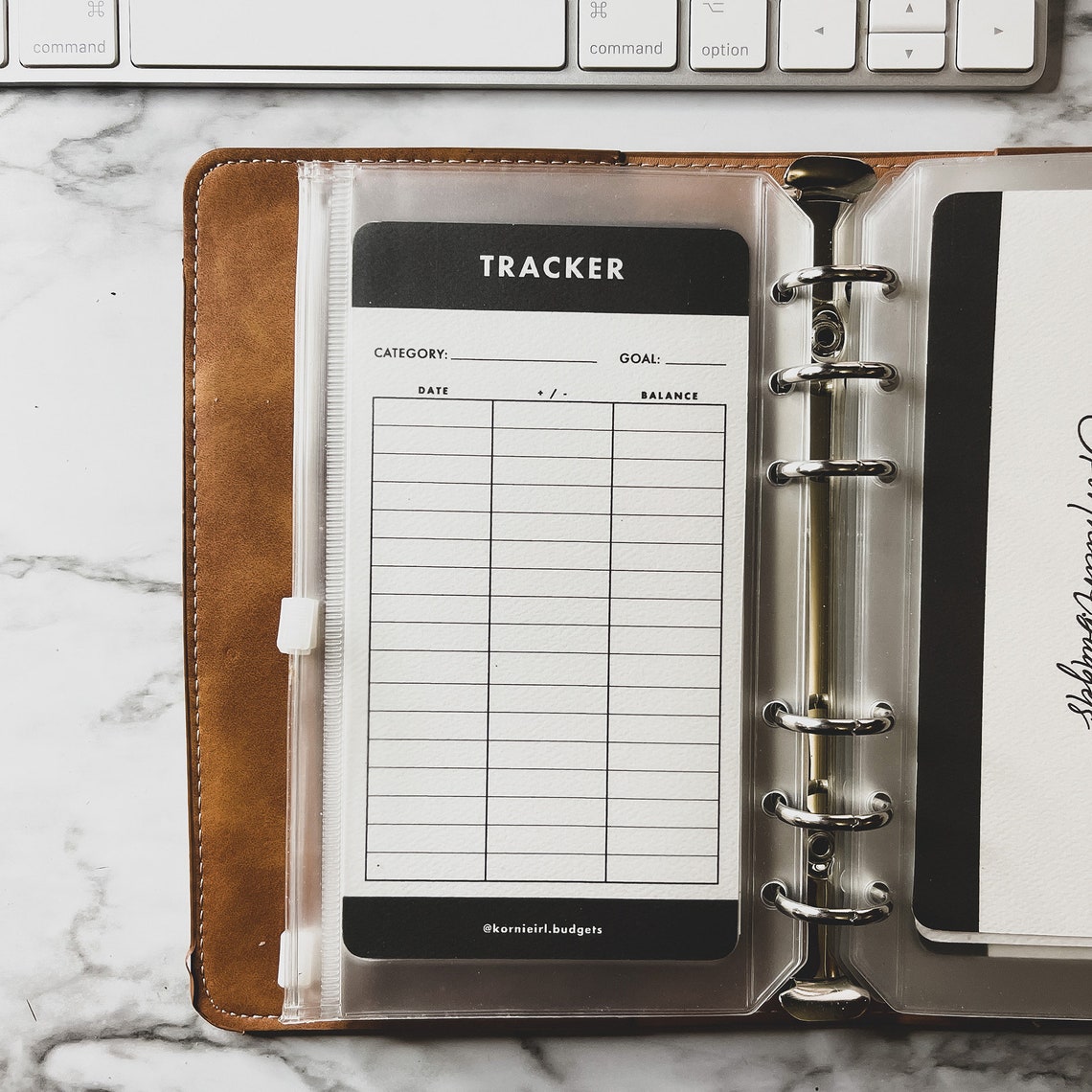 Black and White Cash Envelope Tracker for Budget Binder | Script Font ...