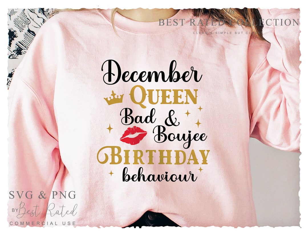 December Birthday Queen SVG PNG: Afro Girl, Crown, Lips (digital ...