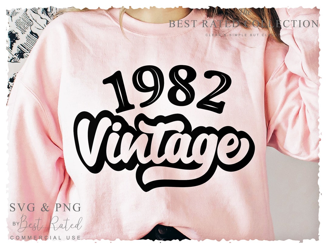 Vintage 1982 SVG PNG | 40th Birthday | Vintage Birthday | Cricut Cut ...