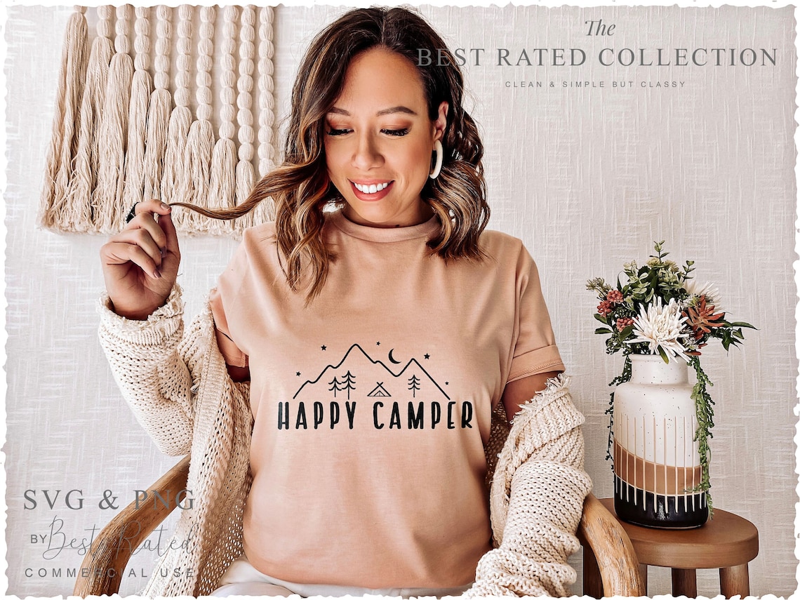 Happy Camper SVG PNG Smiley Face Svg 1st Birthday Svg Happy - Etsy