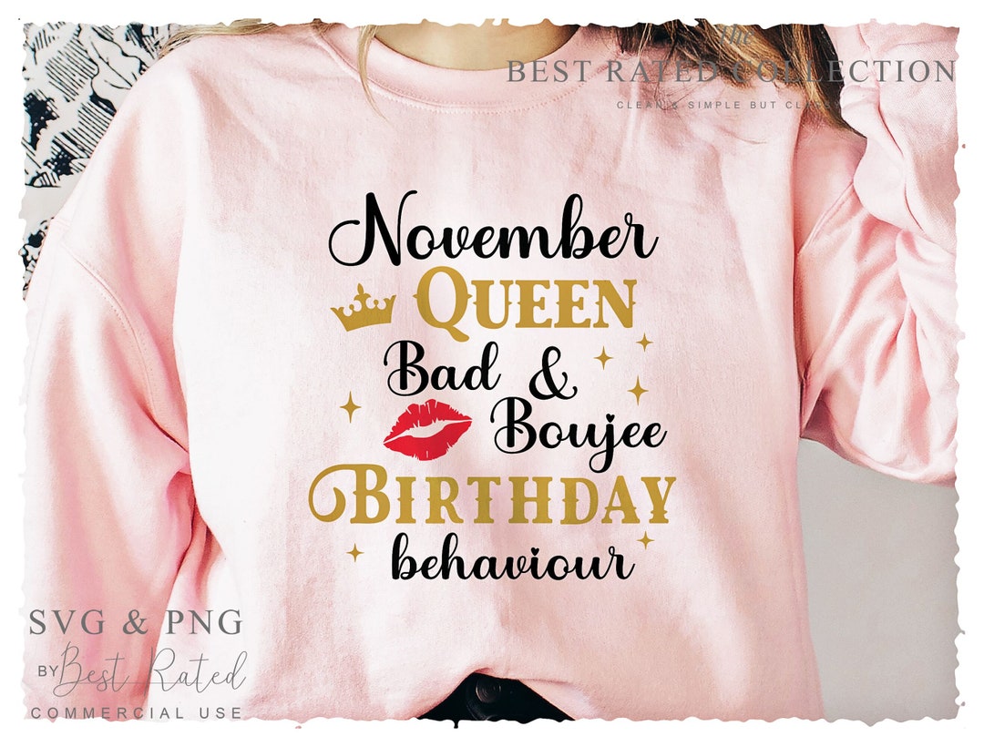 November Birthday Queen SVG PNG: Diva Lips Graphic (digital Download ...