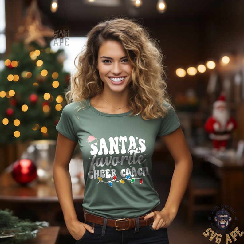 Santa's Favorite Cheer Coach SVG PNG: Christmas Cheerleading (digital ...