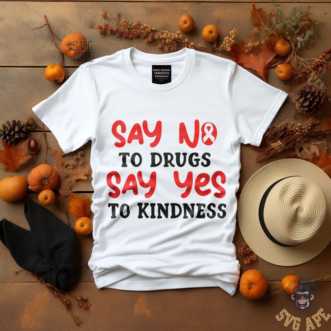 Redi Ribbon Week SVG PNG, Say No to Drugs Say Yes to Kindness, Red ...