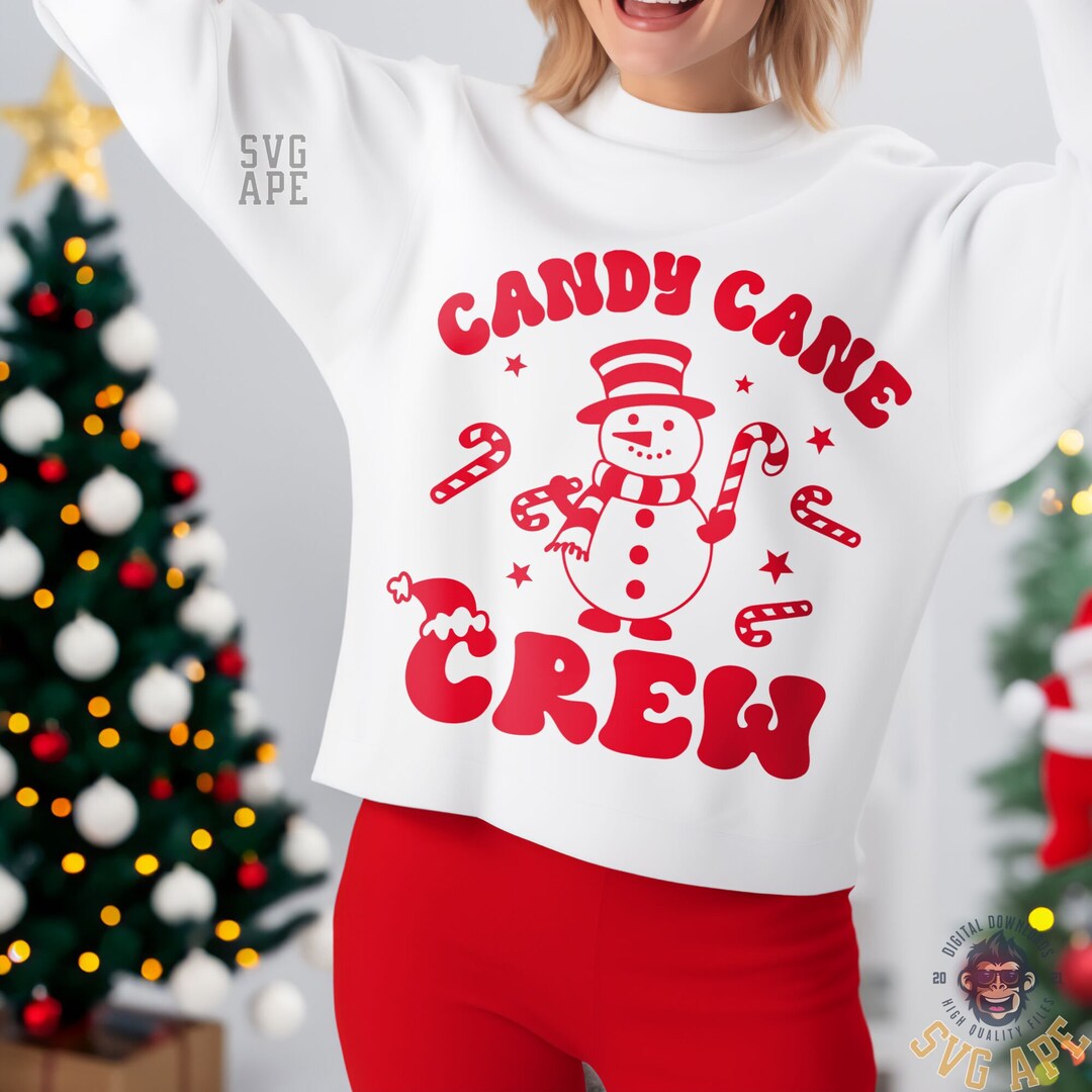 Christmas Candy Snowman Crew SVG PNG, Candy Cane Crew, Merry Christmas ...