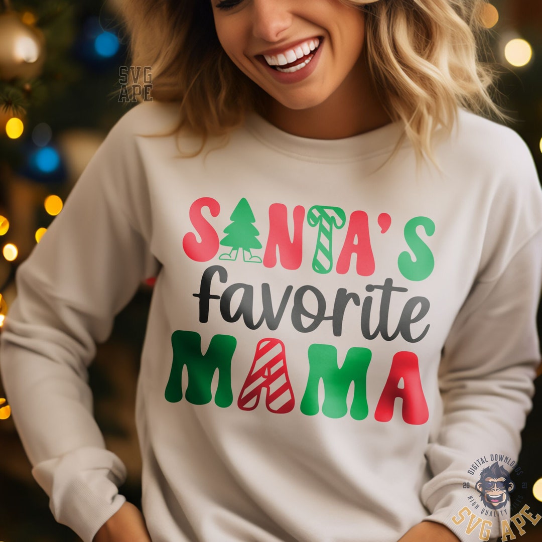 Santa's Favorite Mama SVG PNG | Family Christmas | Santas Favorite Mama ...