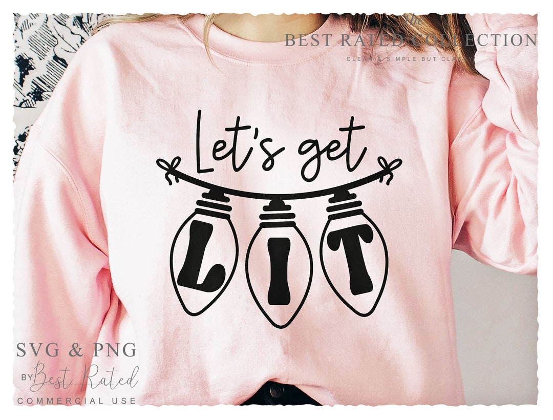 Let's Get Lit SVG PNG, Hand Lettered Svg, Jewish Svg, Christmas Wine ...