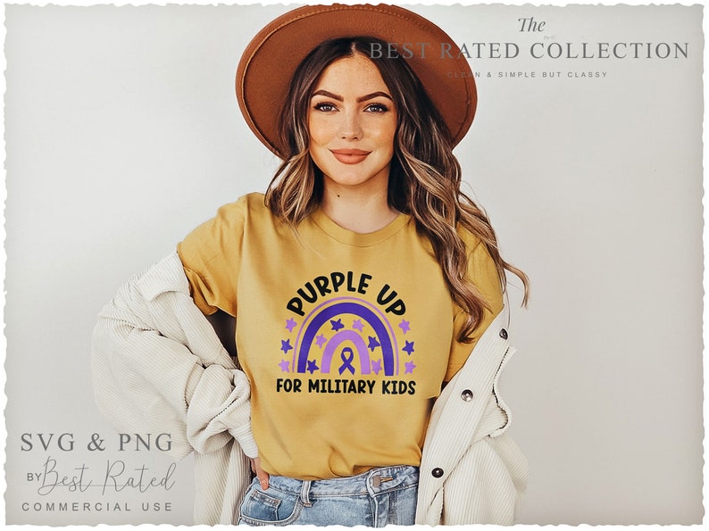 Purple up for Military Kids SVG PNG Month of the Military - Etsy