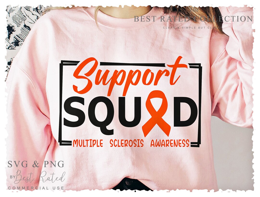 Multiple Sclerosis Support Squad SVG PNG | Peace Love Cure | Pink ...