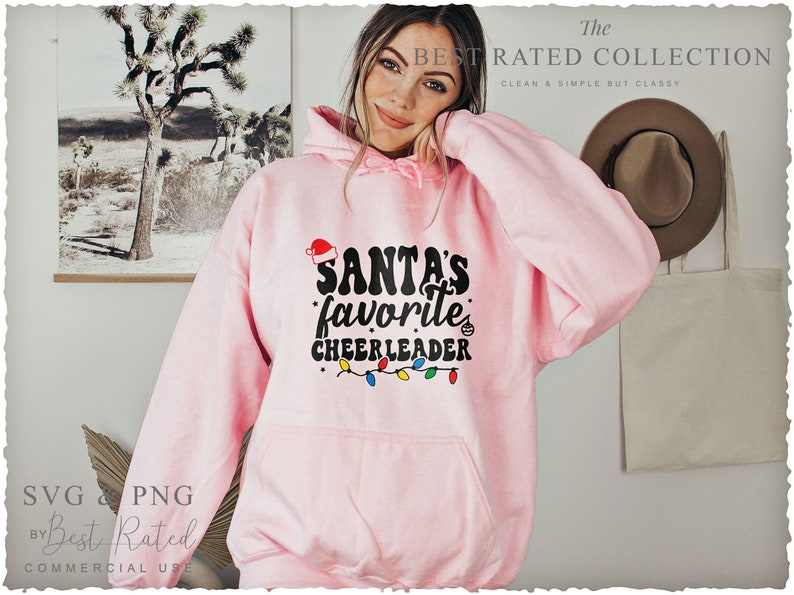Santa's Favorite Cheerleader SVG PNG: Christmas Family Design (digital ...