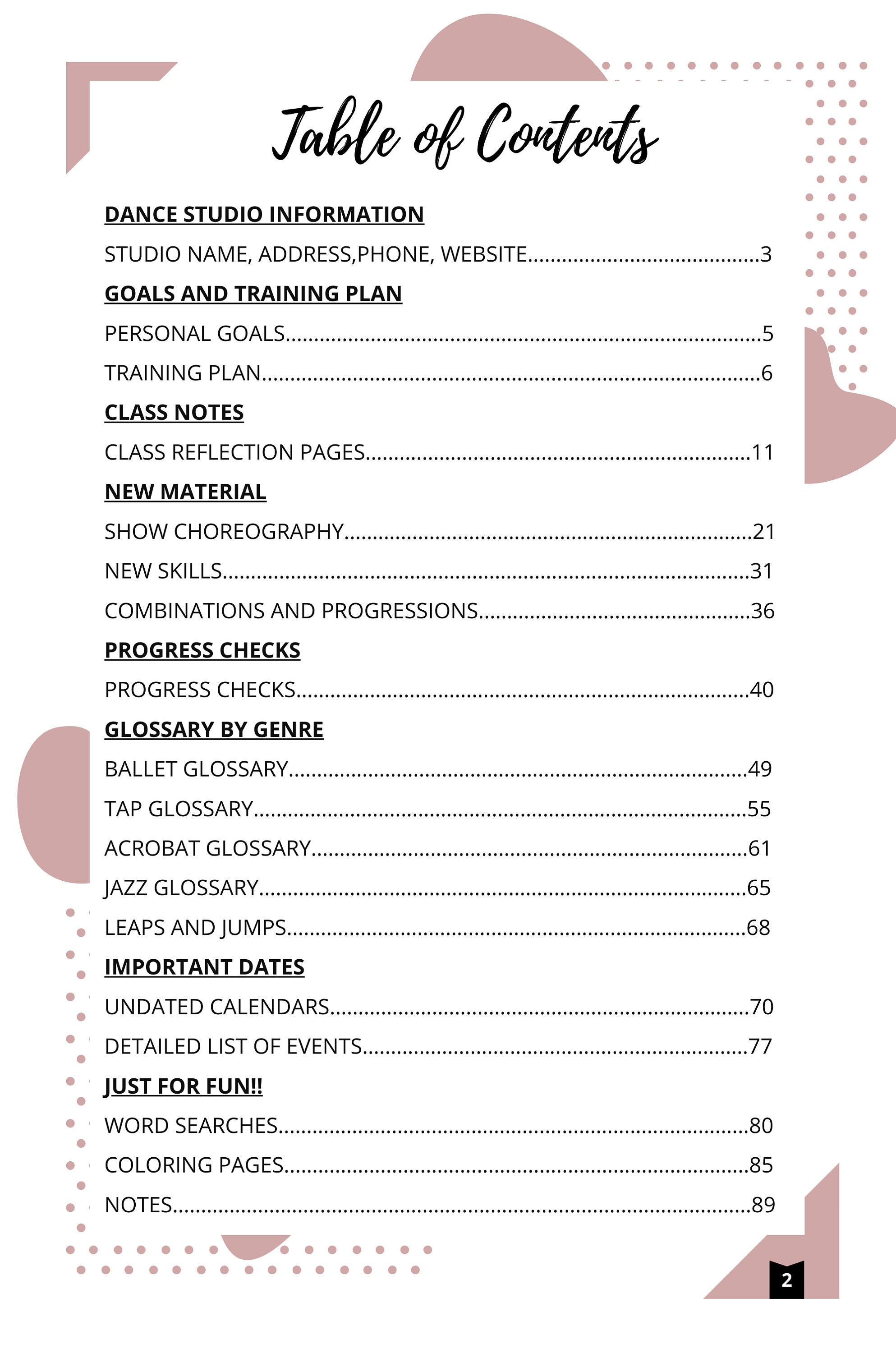 Dance Journal- Digital Reflection Tool for Young Dancers - Etsy