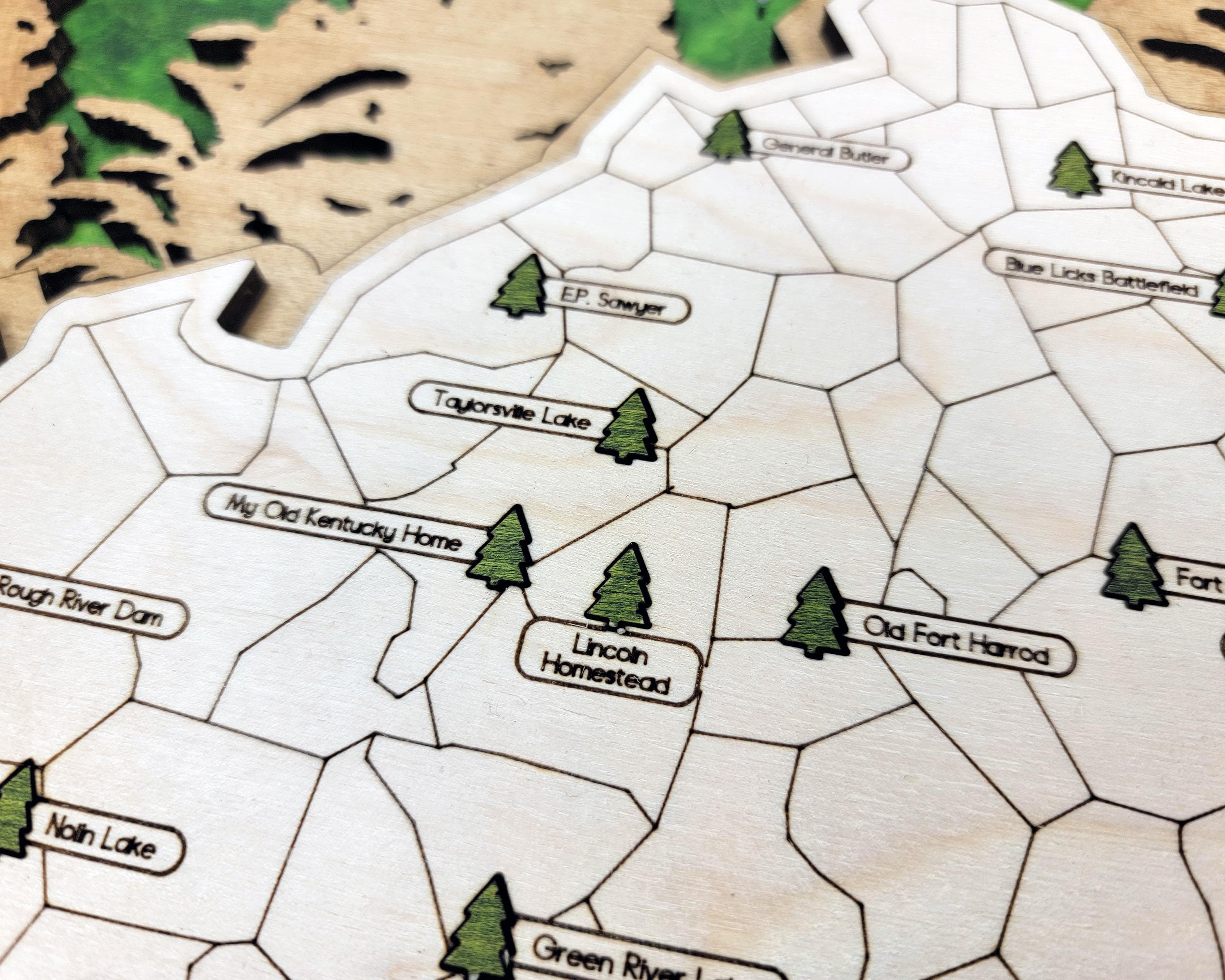 Kentucky State Park Travel Map, State Parks Marker, Personalized State ...
